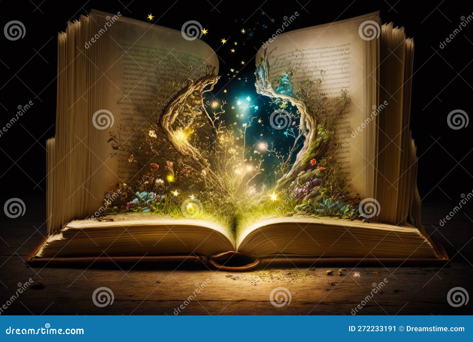 An Open Book with Glowing Light Coming Out of it. Generative AI Stock ...