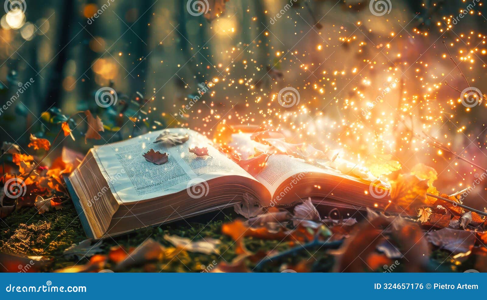 An Open Book Glowing with Magic and Ancient Wisdom Stock Photo - Image ...