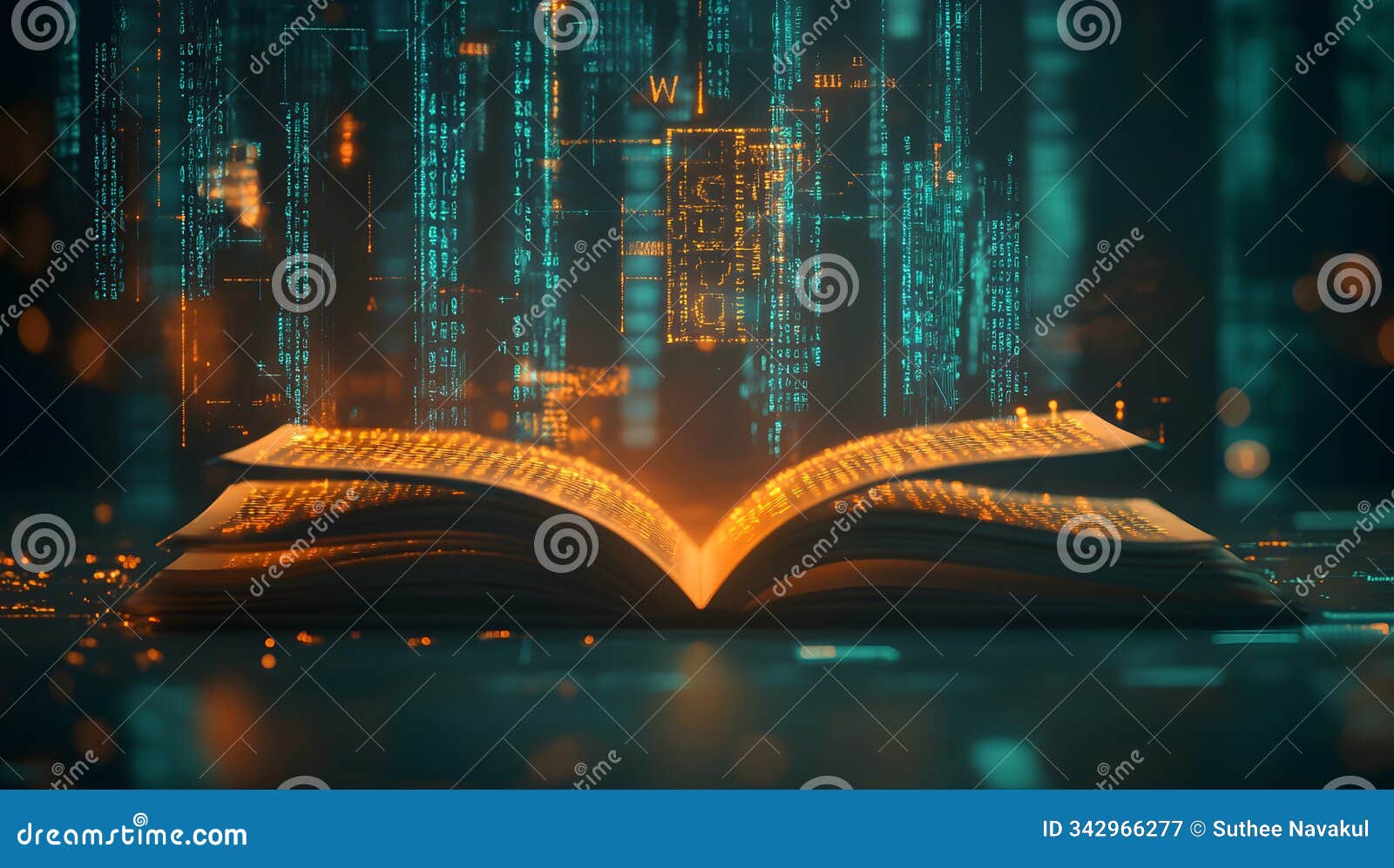 An Open Book with Glowing Text, Symbolizing Knowledge and Discovery ...