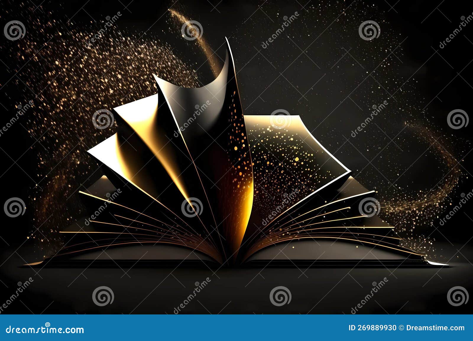 Open Book with Golden Light Particles that Create a Stunning and ...