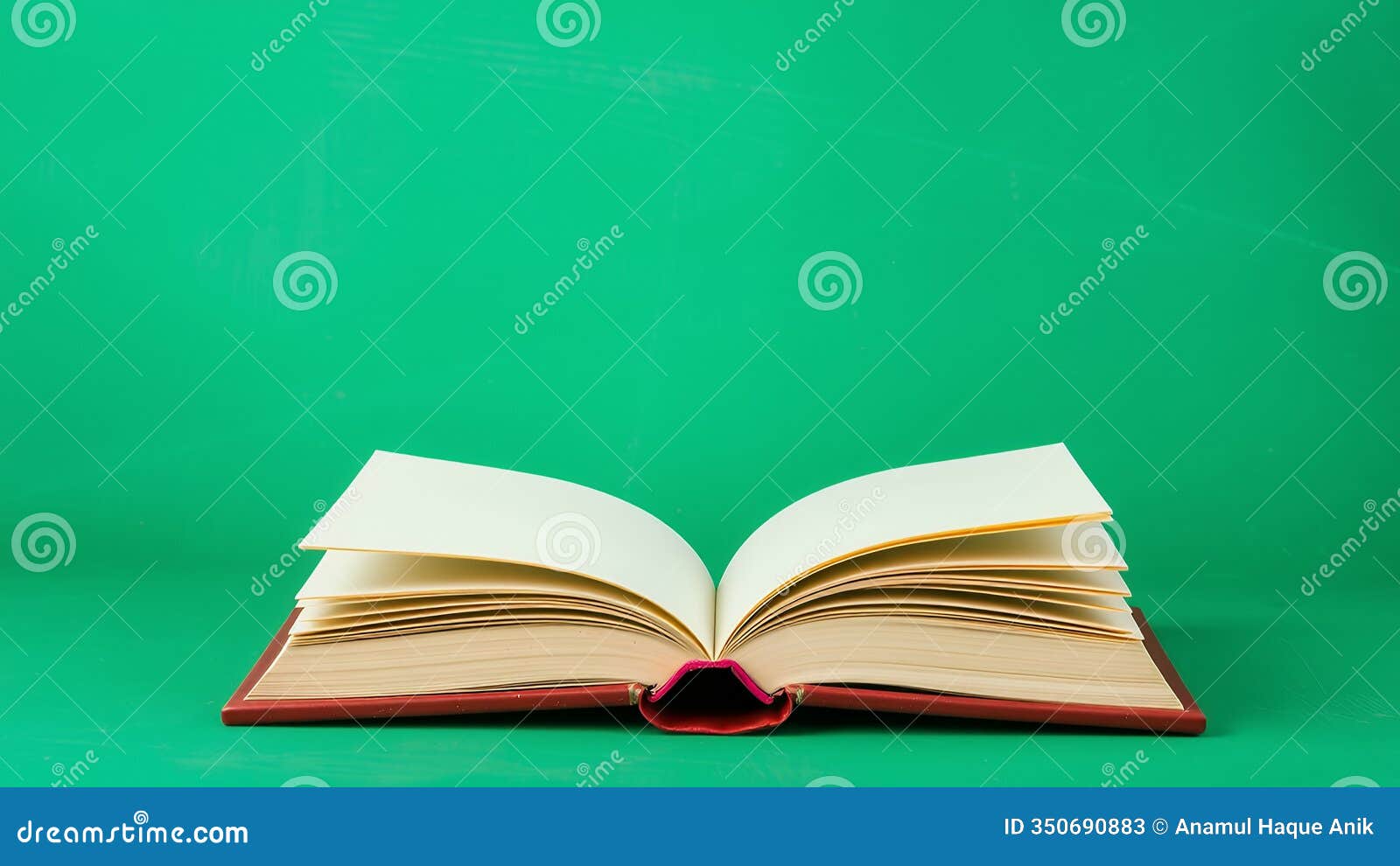 Open Book on a Green Background Stock Illustration - Illustration of ...
