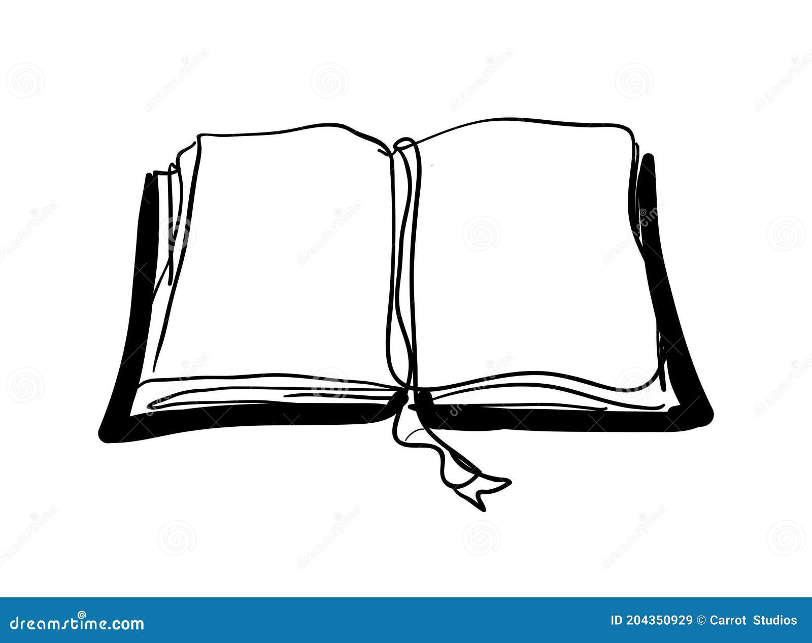Hand Drawn Open Book Doodle Vector Illustration Stock Vector ...