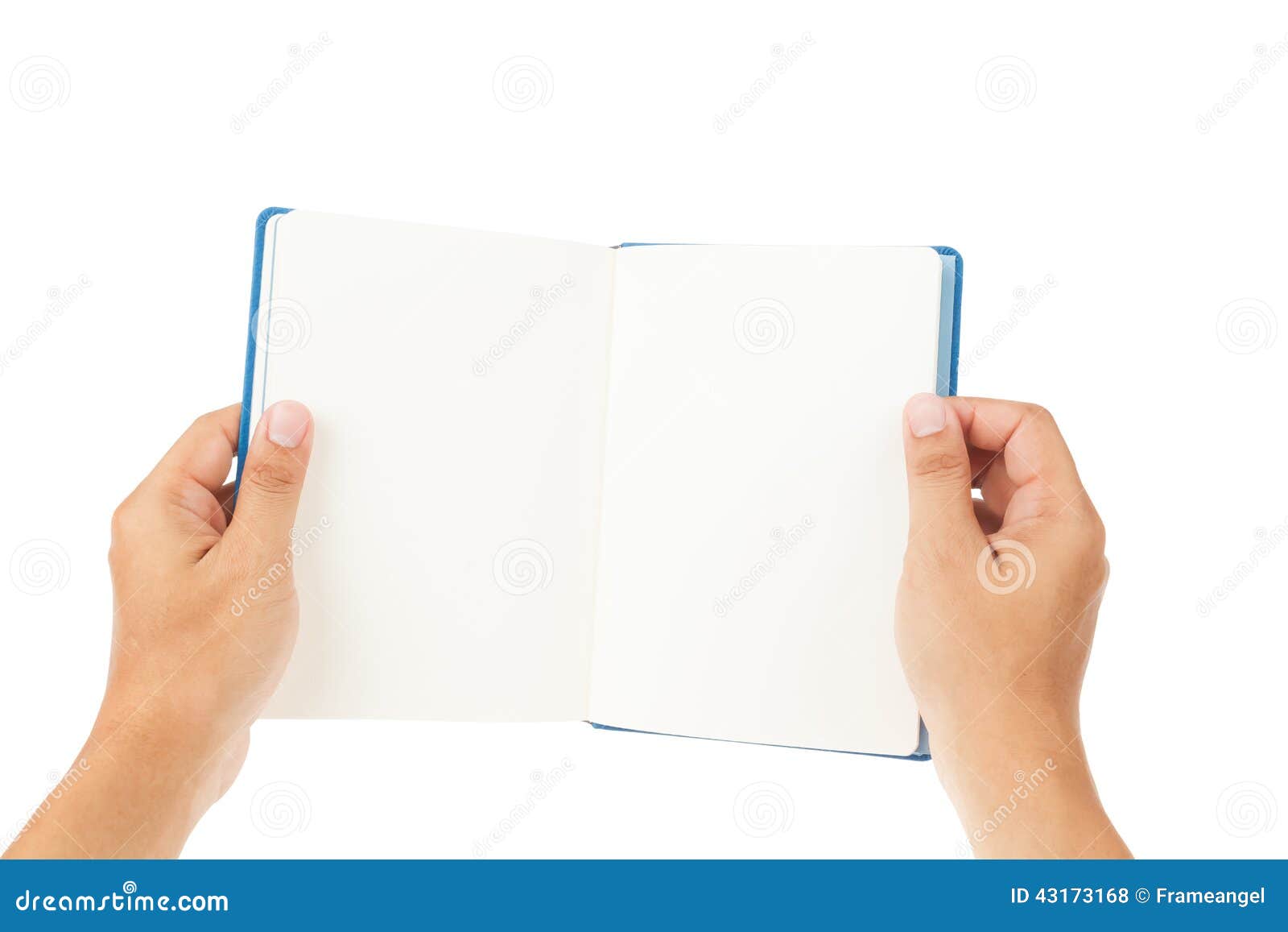 Open Book And Hand On White Stock Photo - Image: 43173168
