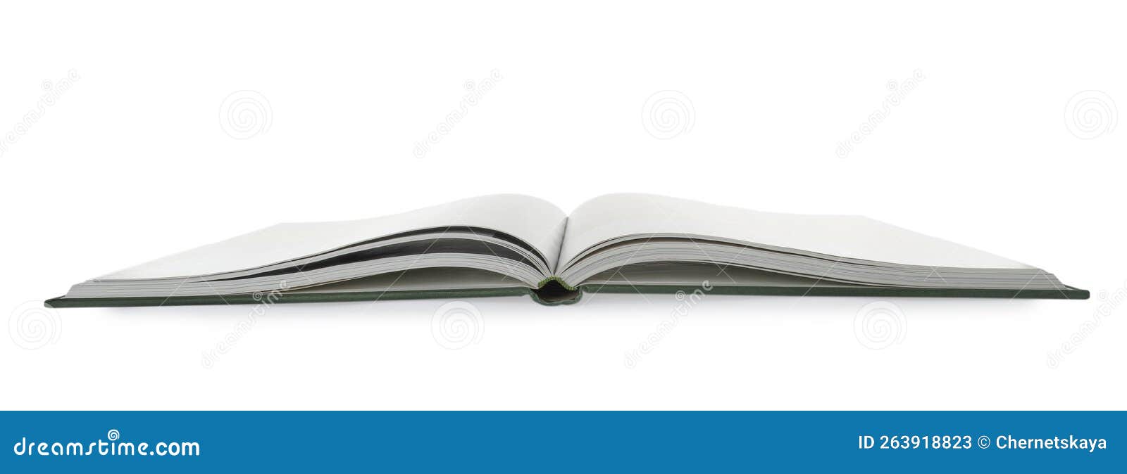 Open Book with Hard Cover on White Background Stock Image - Image of ...