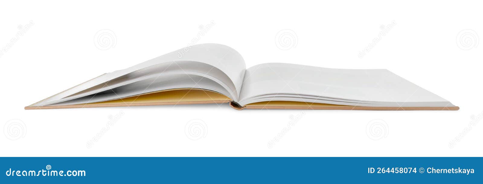 Open Book with Hard Cover on White Background Stock Photo - Image of ...