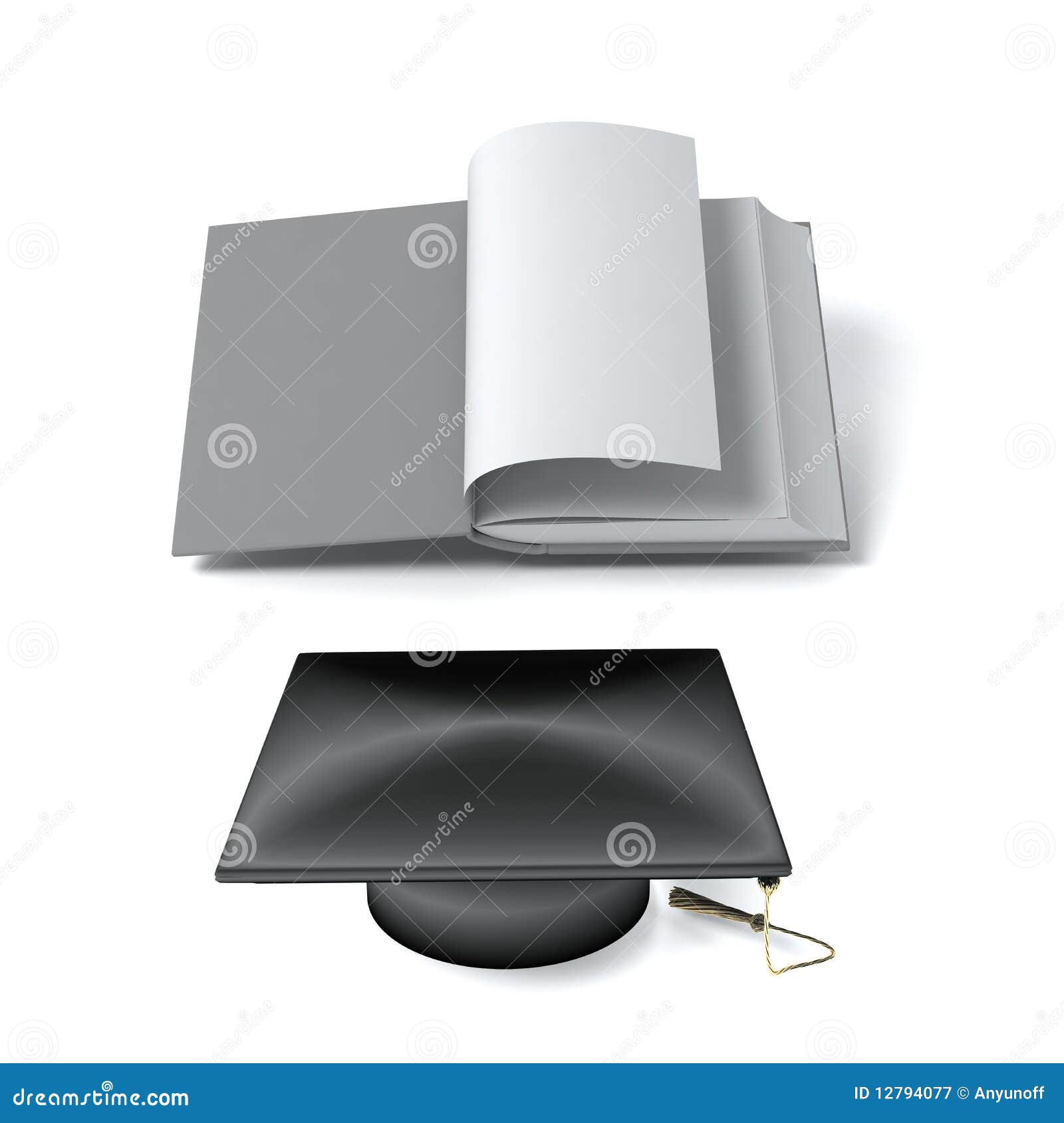 Open book and hat stock illustration. Illustration of white - 12794077