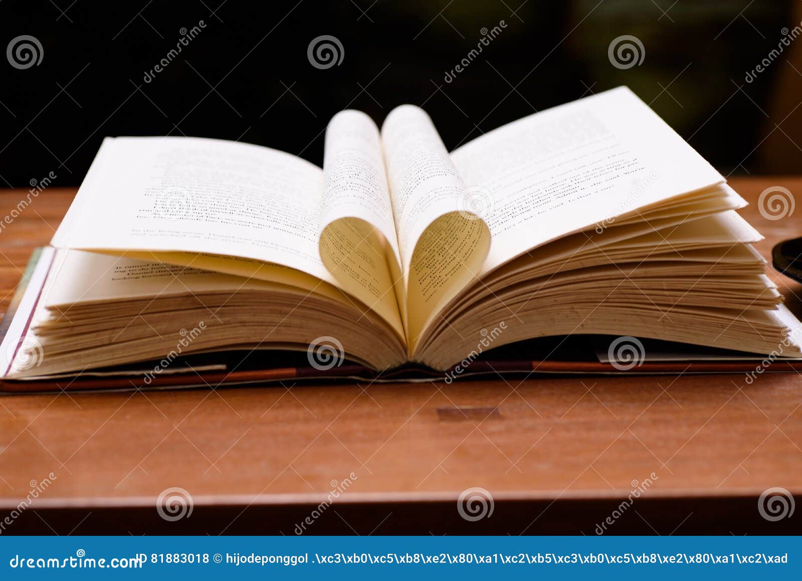 Open Book with Heart Shape Page Stock Photo - Image of learning ...