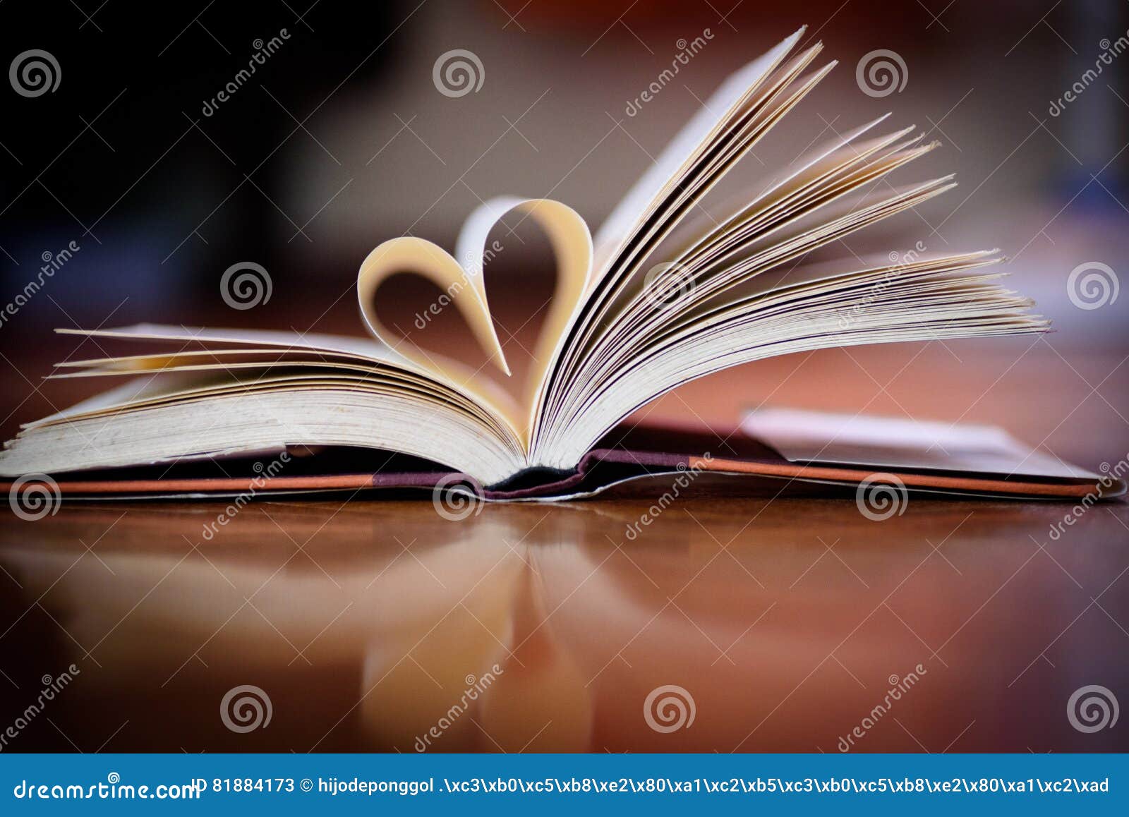 Open Book with Heart Shape Page Stock Image - Image of romantic ...