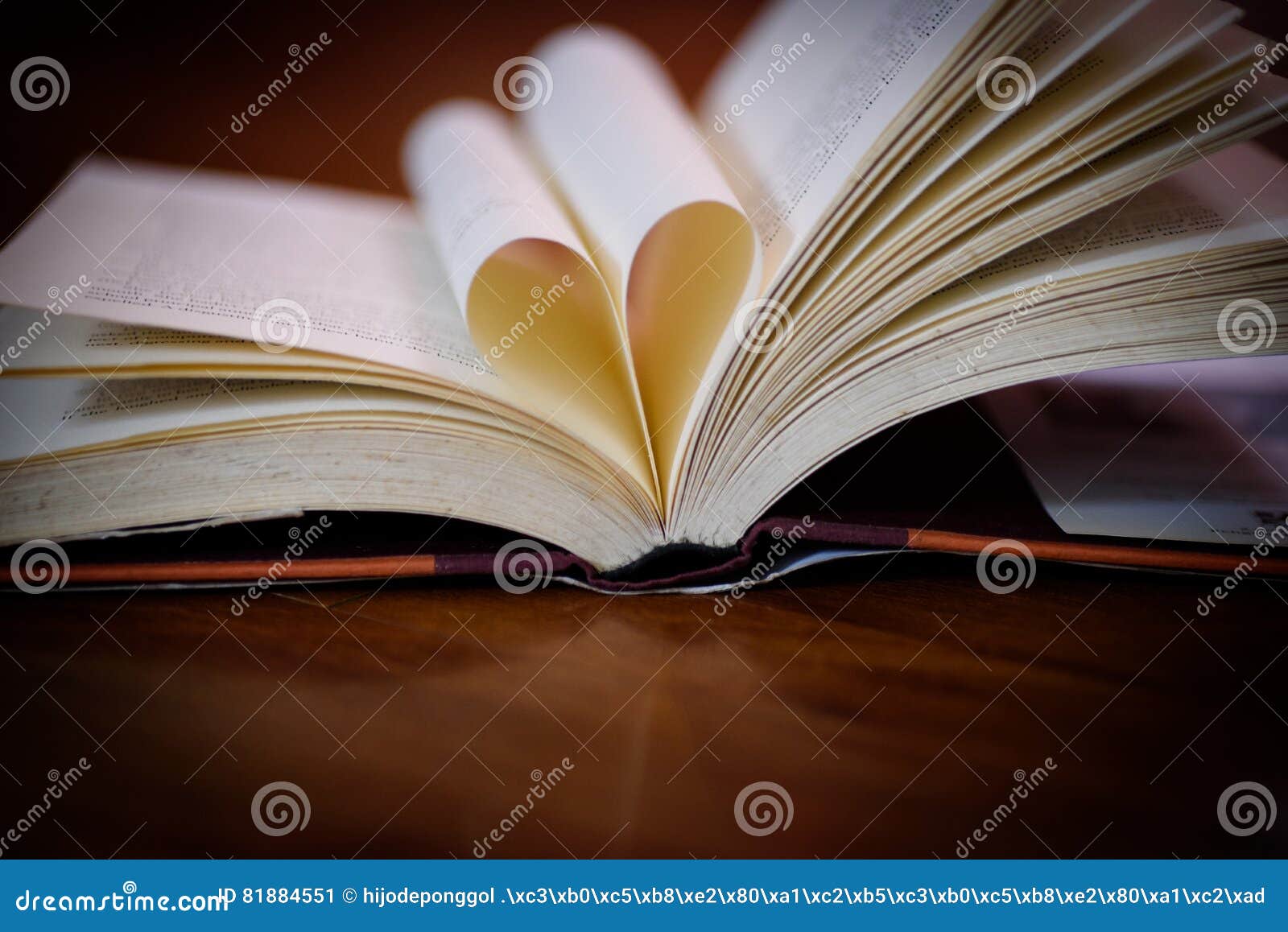 Open Book with Heart Shape Page Stock Image - Image of figure, closeup ...