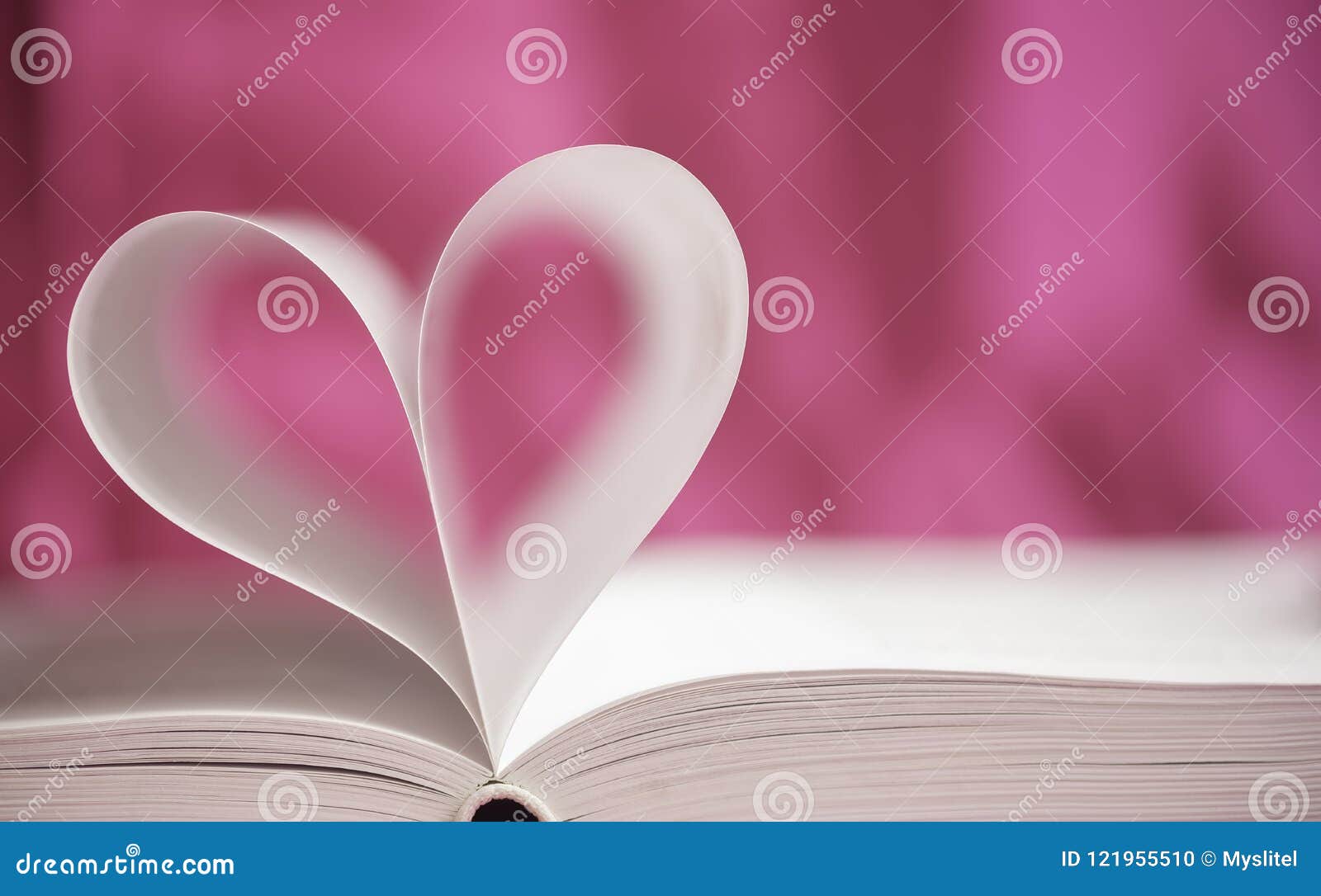 Open book with heart shape stock photo. Image of symbolic - 121955510