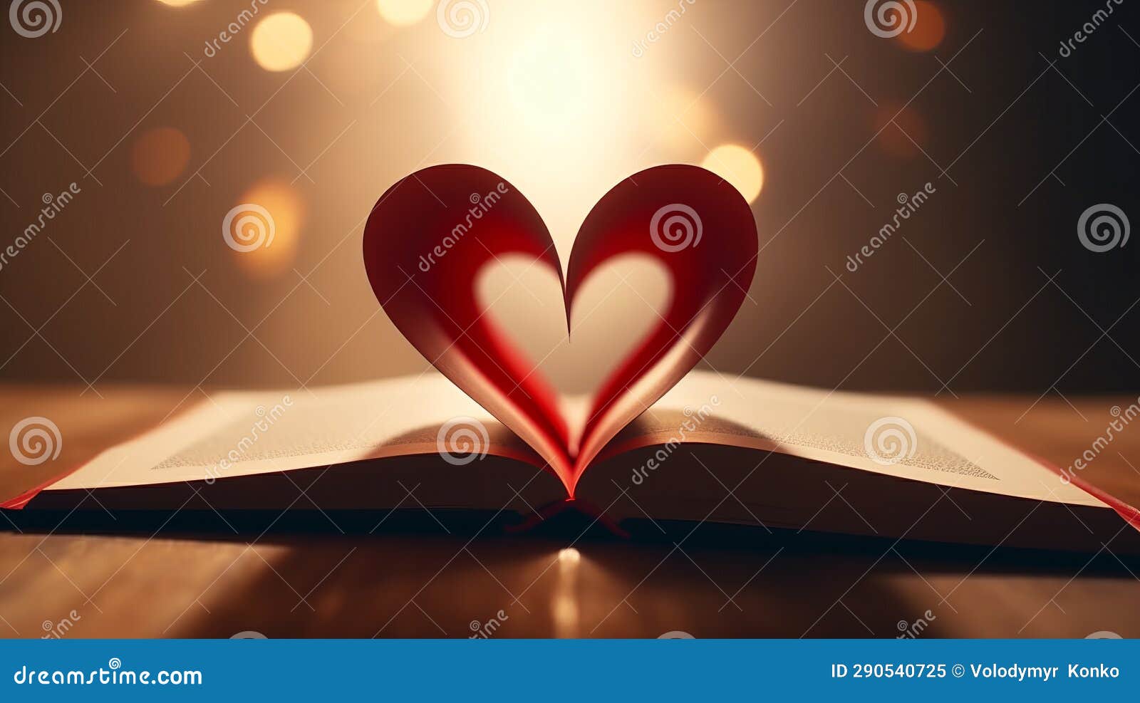 An Open Book with a Heart-shaped Cutout Stock Image - Image of ...