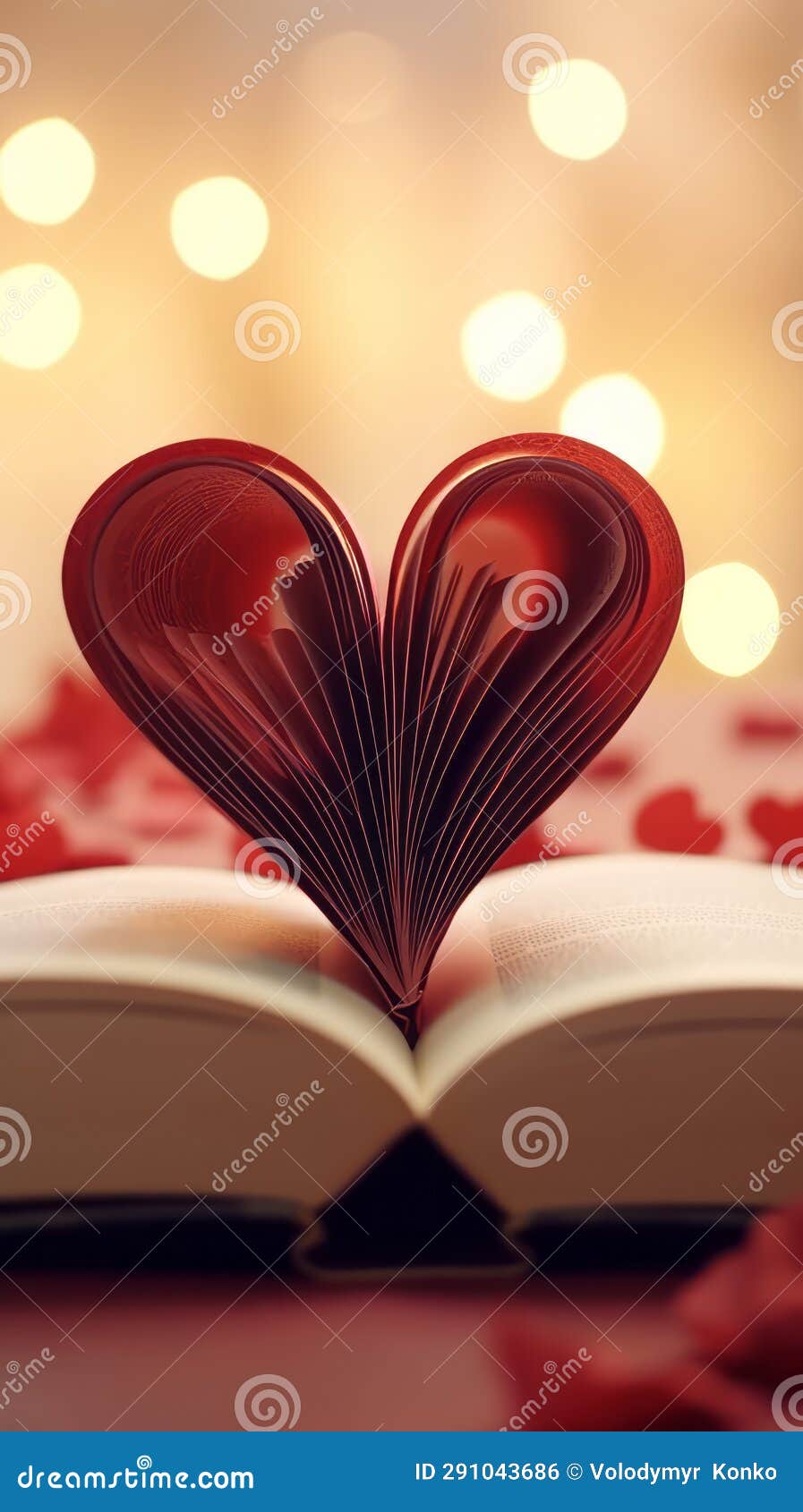 An Open Book with a Heart-shaped Cutout Stock Photo - Image of ...