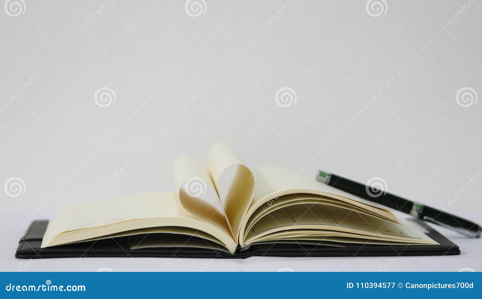 A Open Book with Heart Shaped Page Stock Image - Image of valentine ...