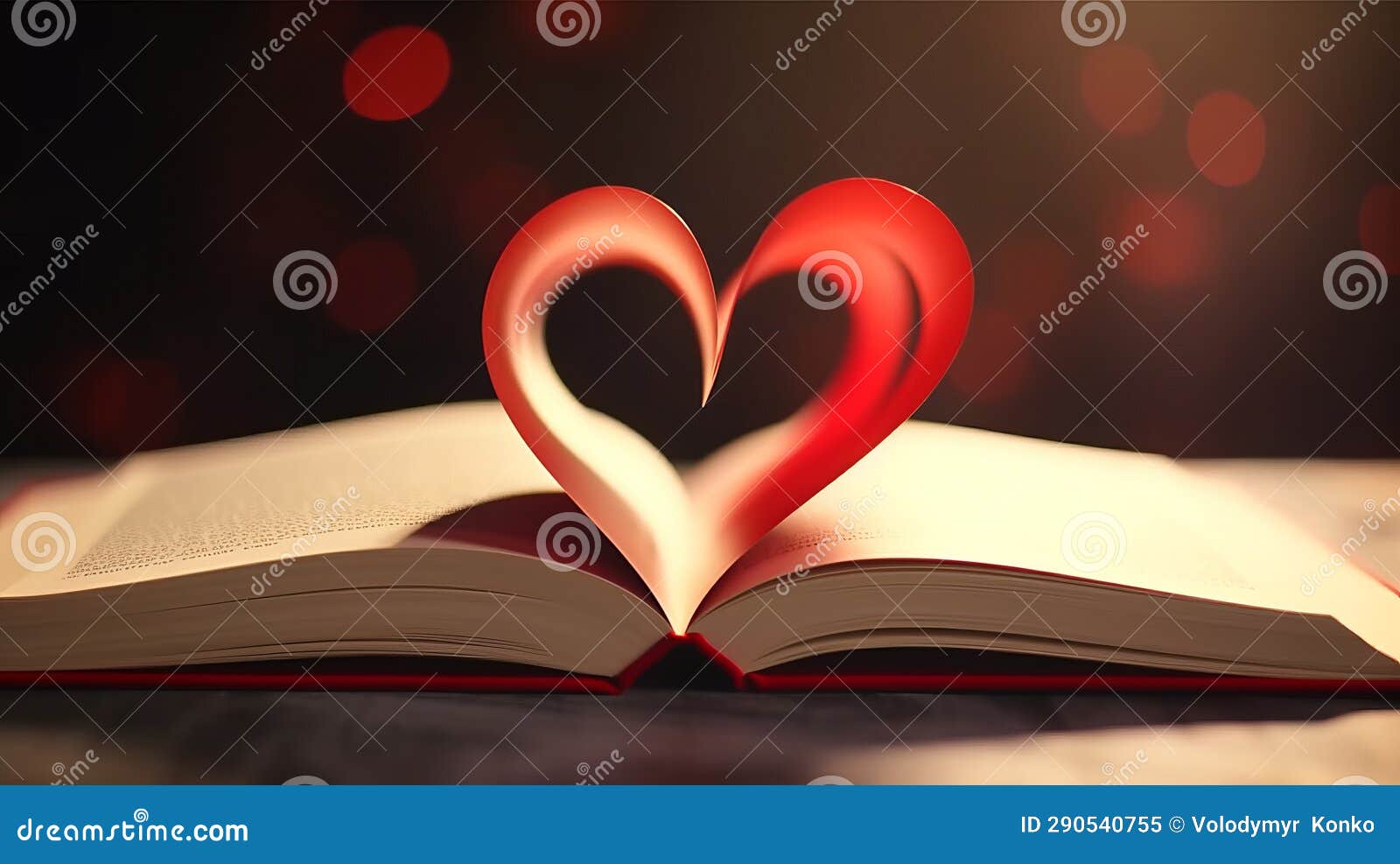 An Open Book with Heart-shaped Pages Stock Image - Image of imagination ...