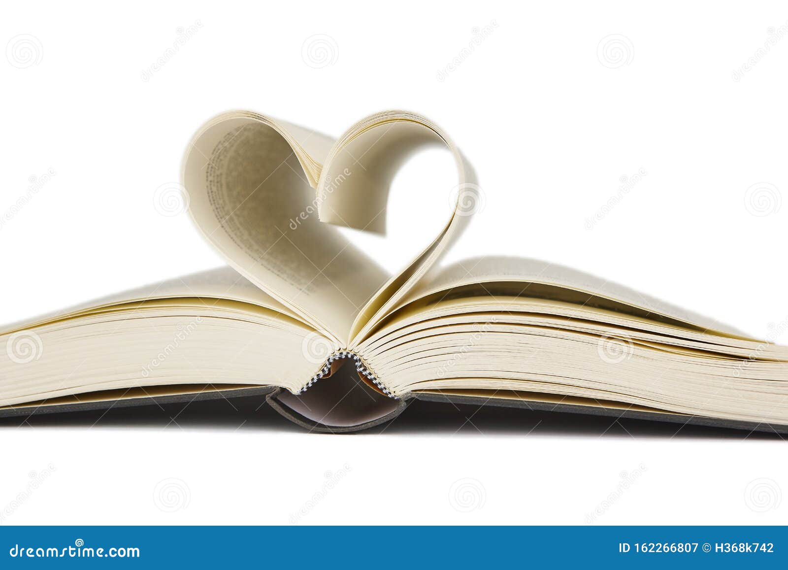 Open Book with Heart Shaped Pages. Love for Reading Stock Image - Image ...