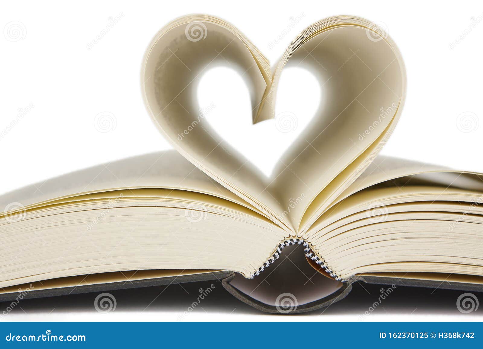 Open Book with Heart Shaped Pages. Love for Reading Stock Image - Image ...
