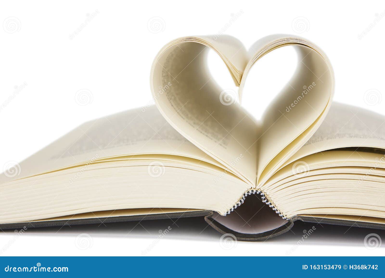 Open Book with Heart Shaped Pages. Love for Reading Stock Image - Image ...
