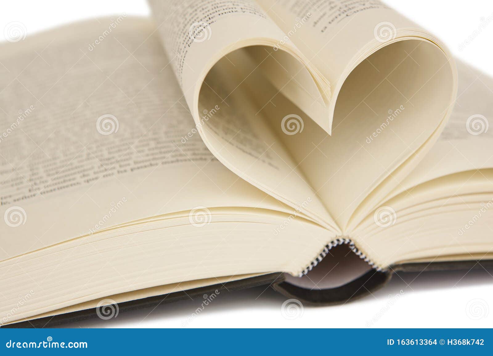 Open Book with Heart Shaped Pages. Love for Reading Stock Photo - Image ...
