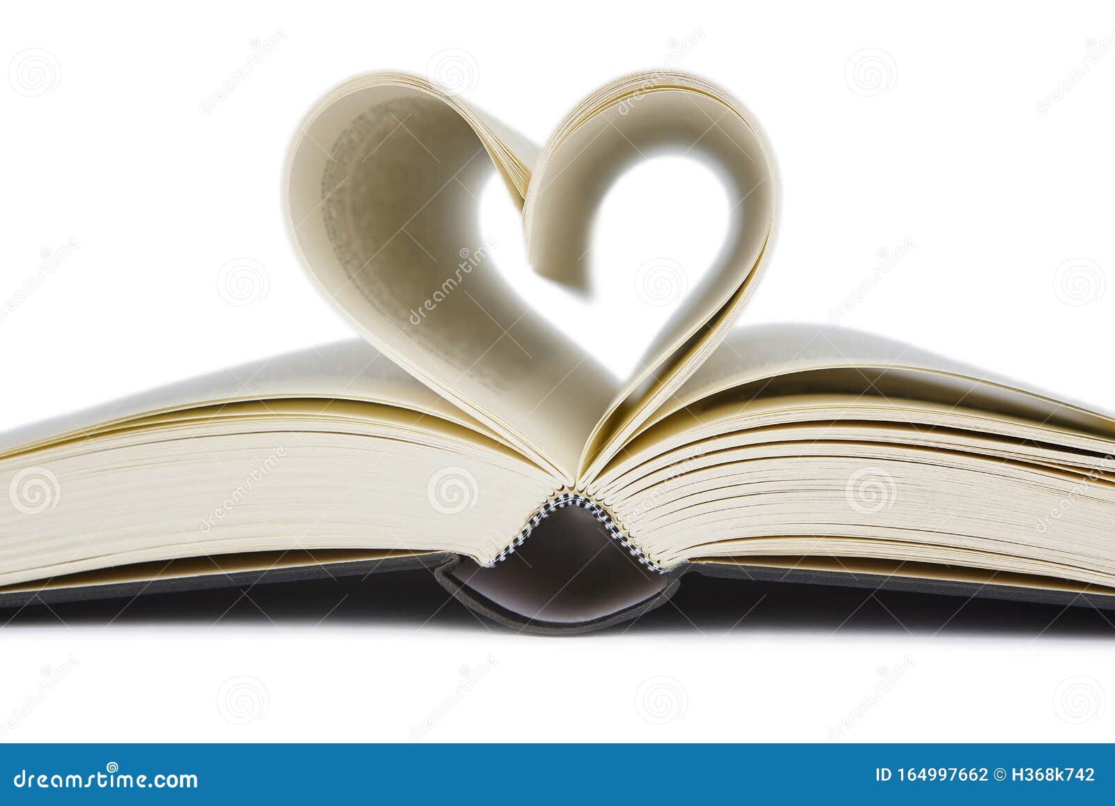 Open Book with Heart Shaped Pages. Love for Reading Stock Photo - Image ...