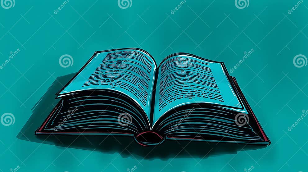 Open Book with Highlighted Text on a Teal Background Emphasizing ...