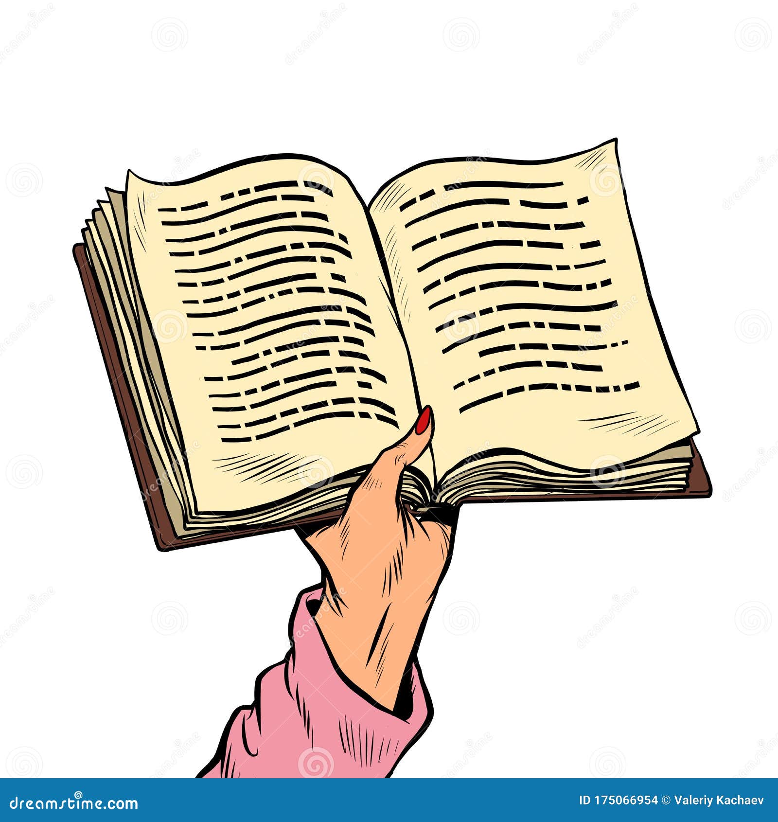An Open Book in His Hand. Reading and Knowledge Stock Vector ...