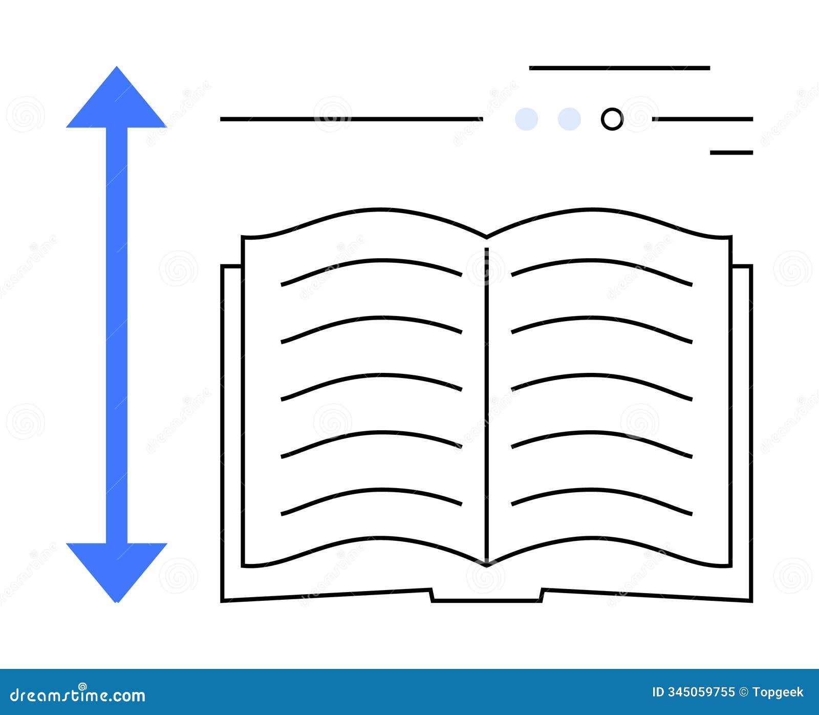 Open Book with Horizontal and Vertical Lines Symbolizing Learning and ...