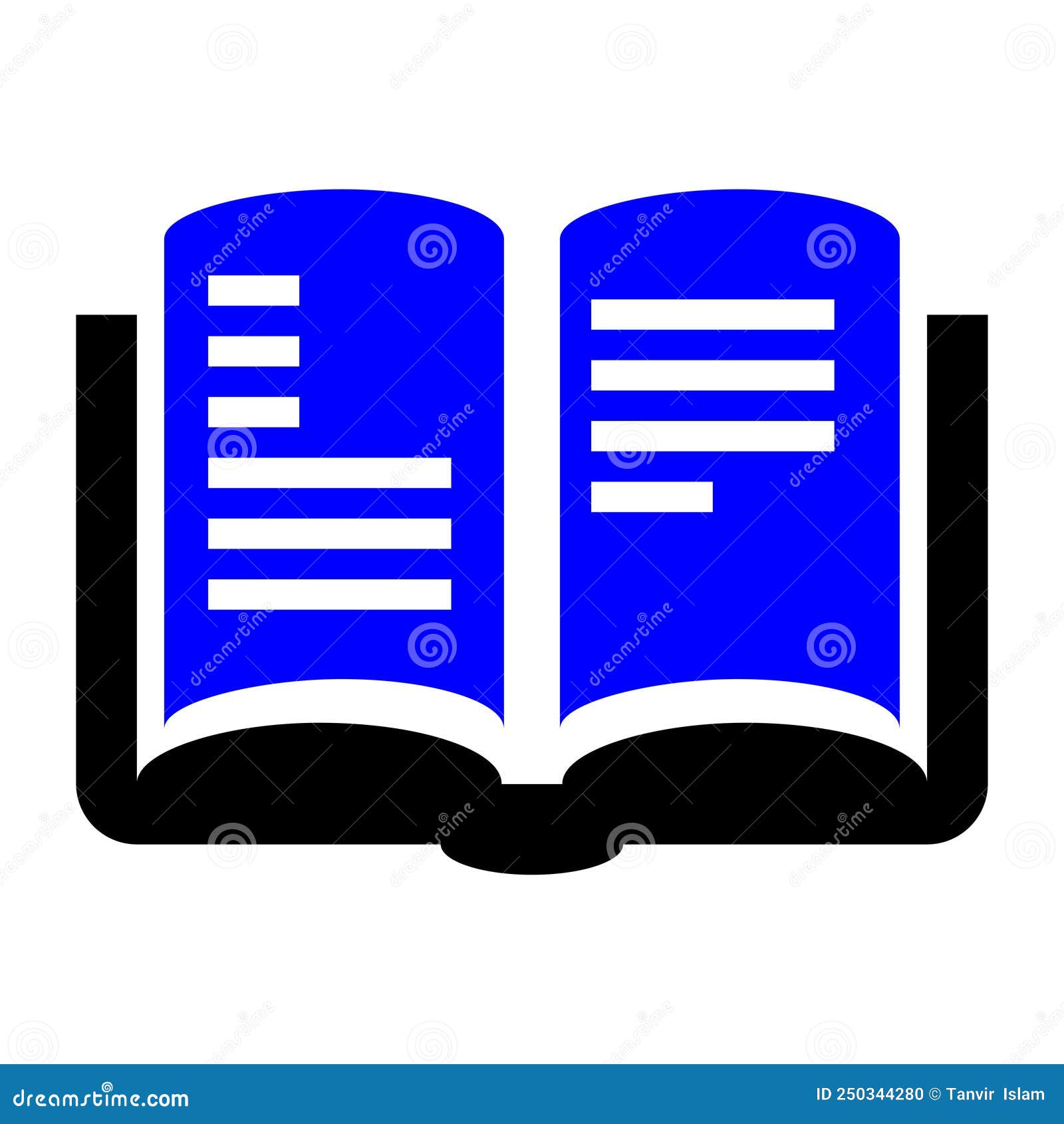 Open Book Icon stock vector. Illustration of open, icon - 250344280