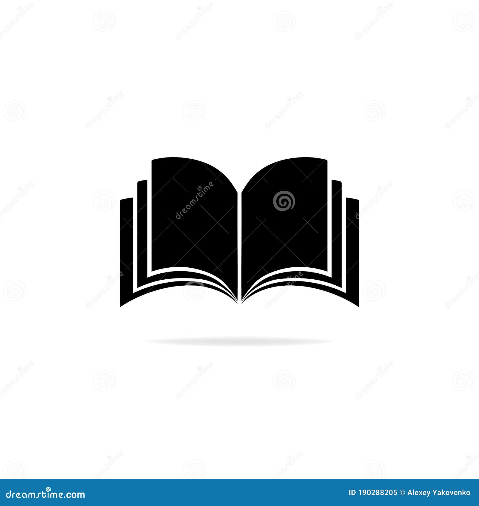 Open Book Icon in Black. Vector on Isolated White Background Stock ...