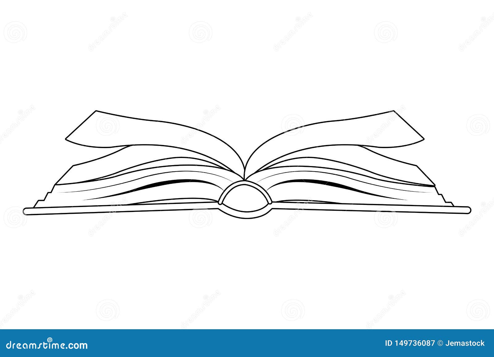 Open Book Side View Black White Stock Illustrations – 288 Open Book ...