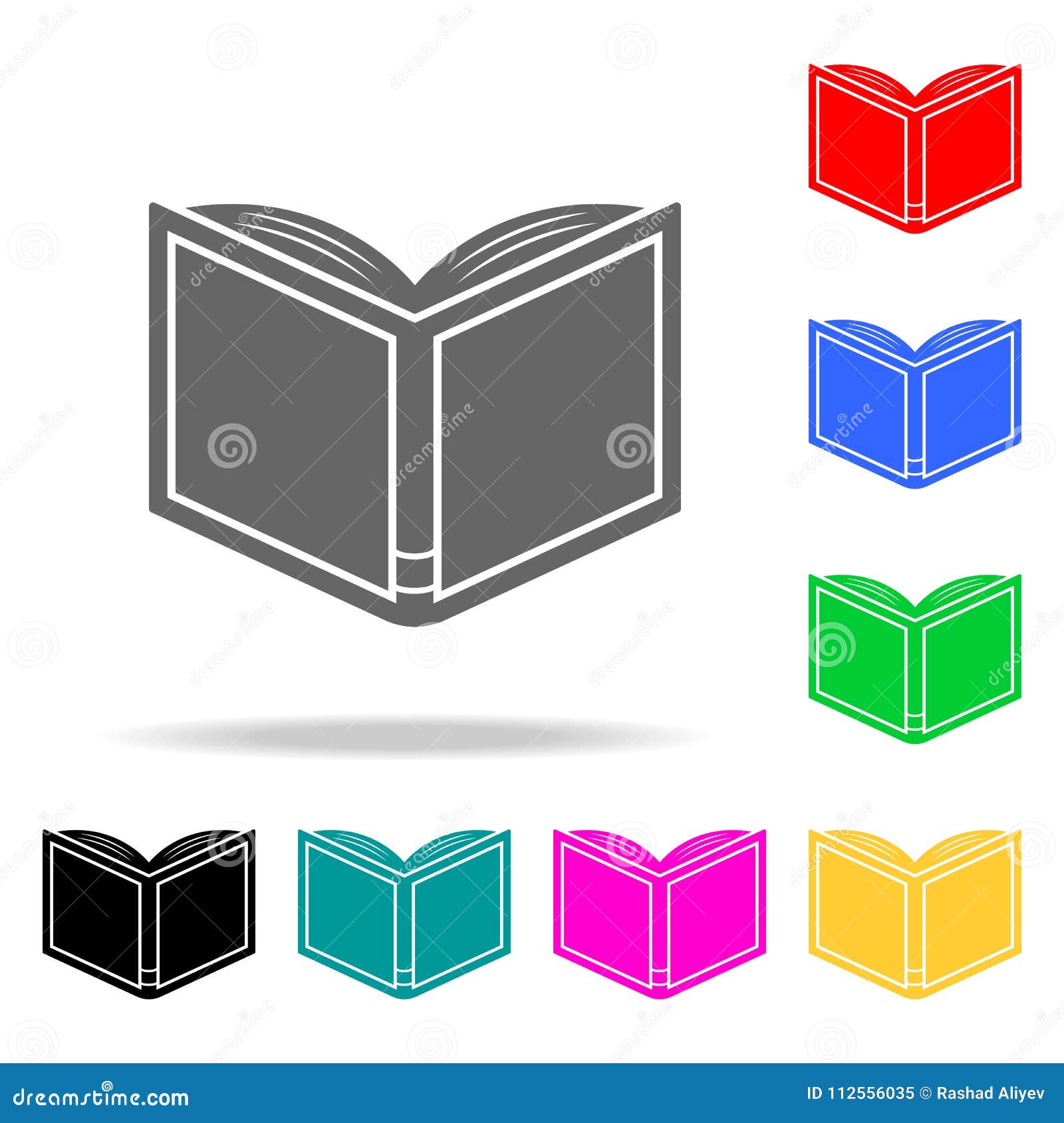 Open Book Icon. Elements of School and Study Multi Colored Icons ...