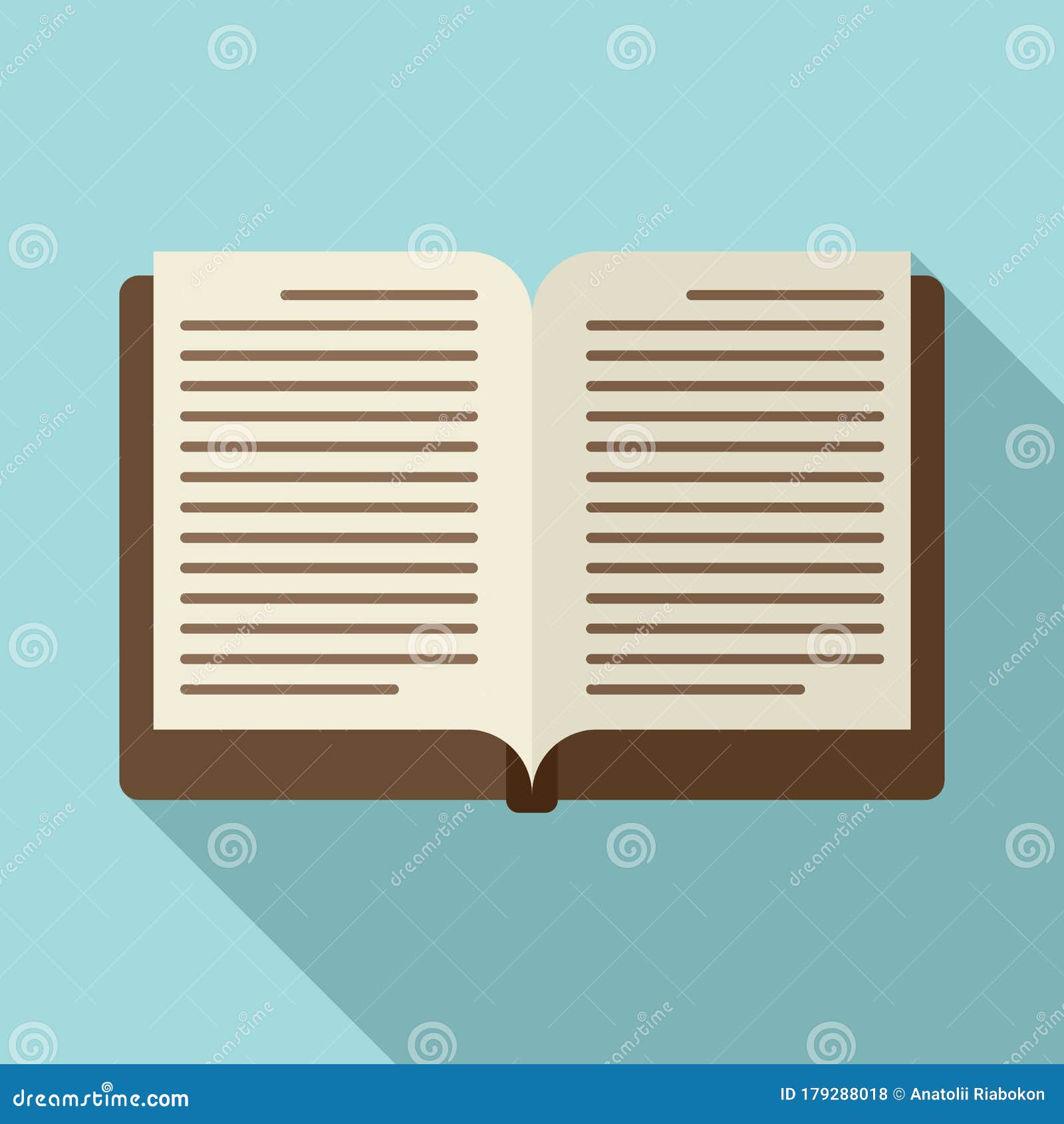 Open book icon, flat style stock vector. Illustration of library ...