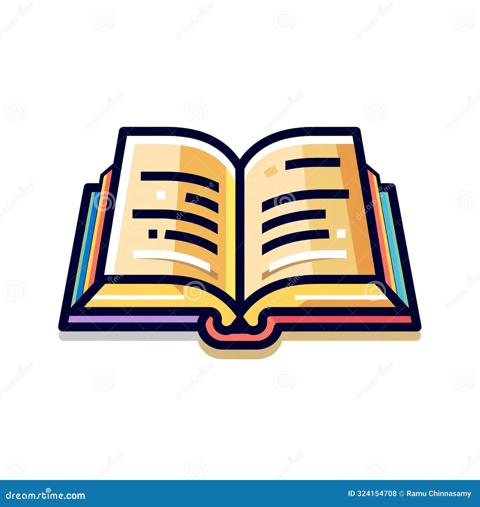 Open book icon or logo stock illustration. Illustration of bookworm ...