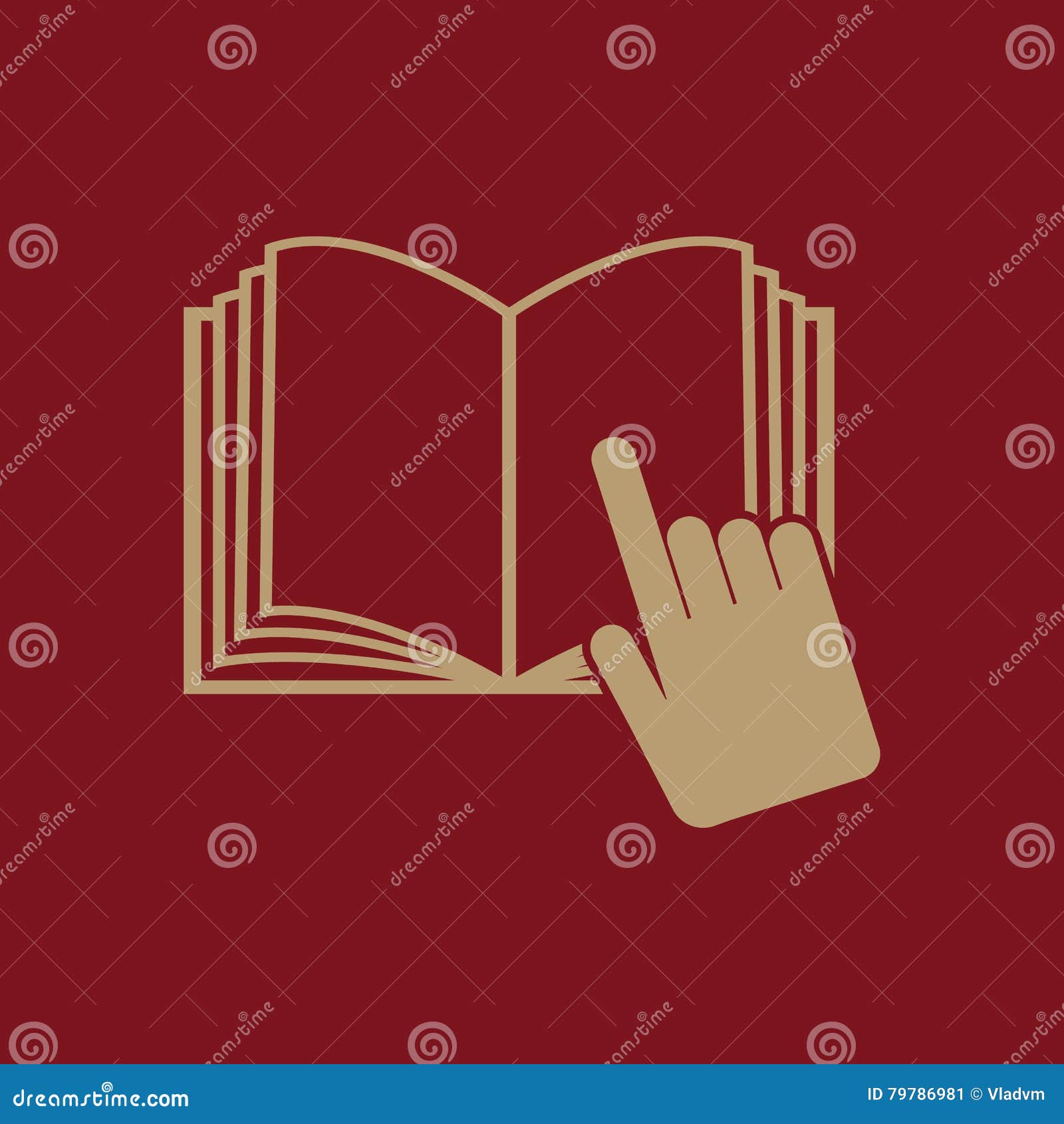 The Open Book Icon. Manual and Tutorial, Instruction Symbol Stock ...