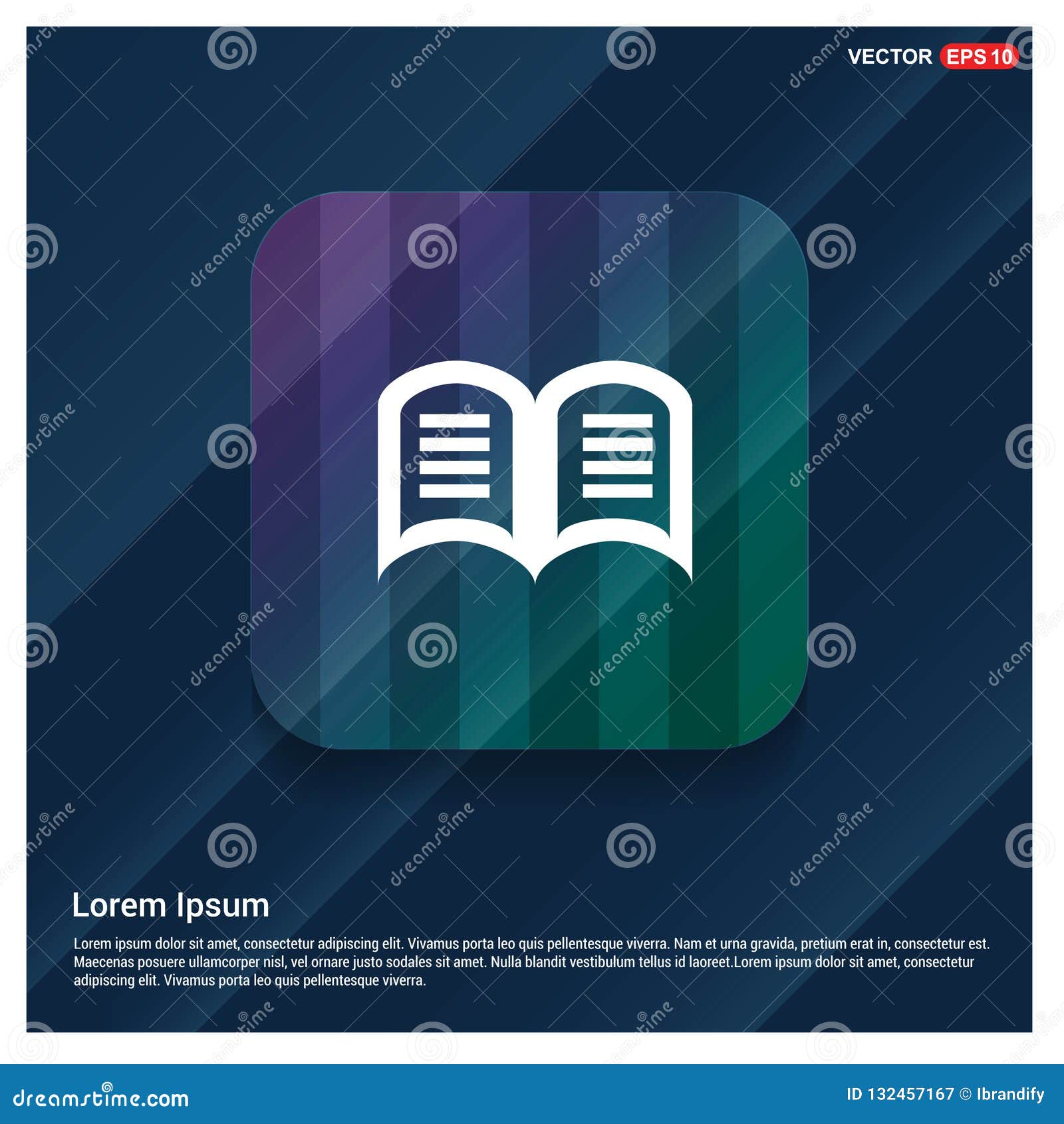 Open Book Icon stock vector. Illustration of school - 132457167