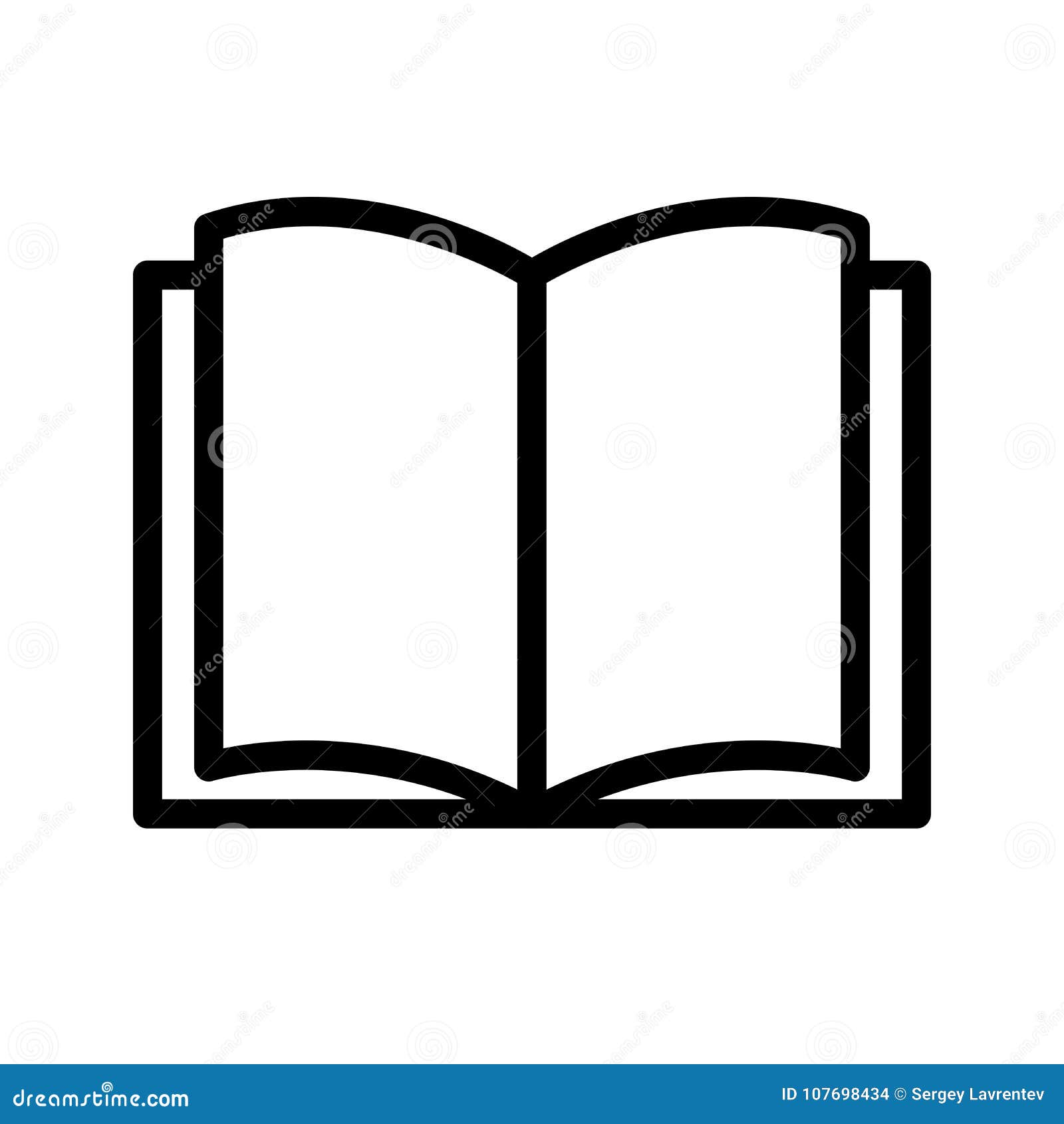 Open book icon stock vector. Illustration of study, simple - 107698434