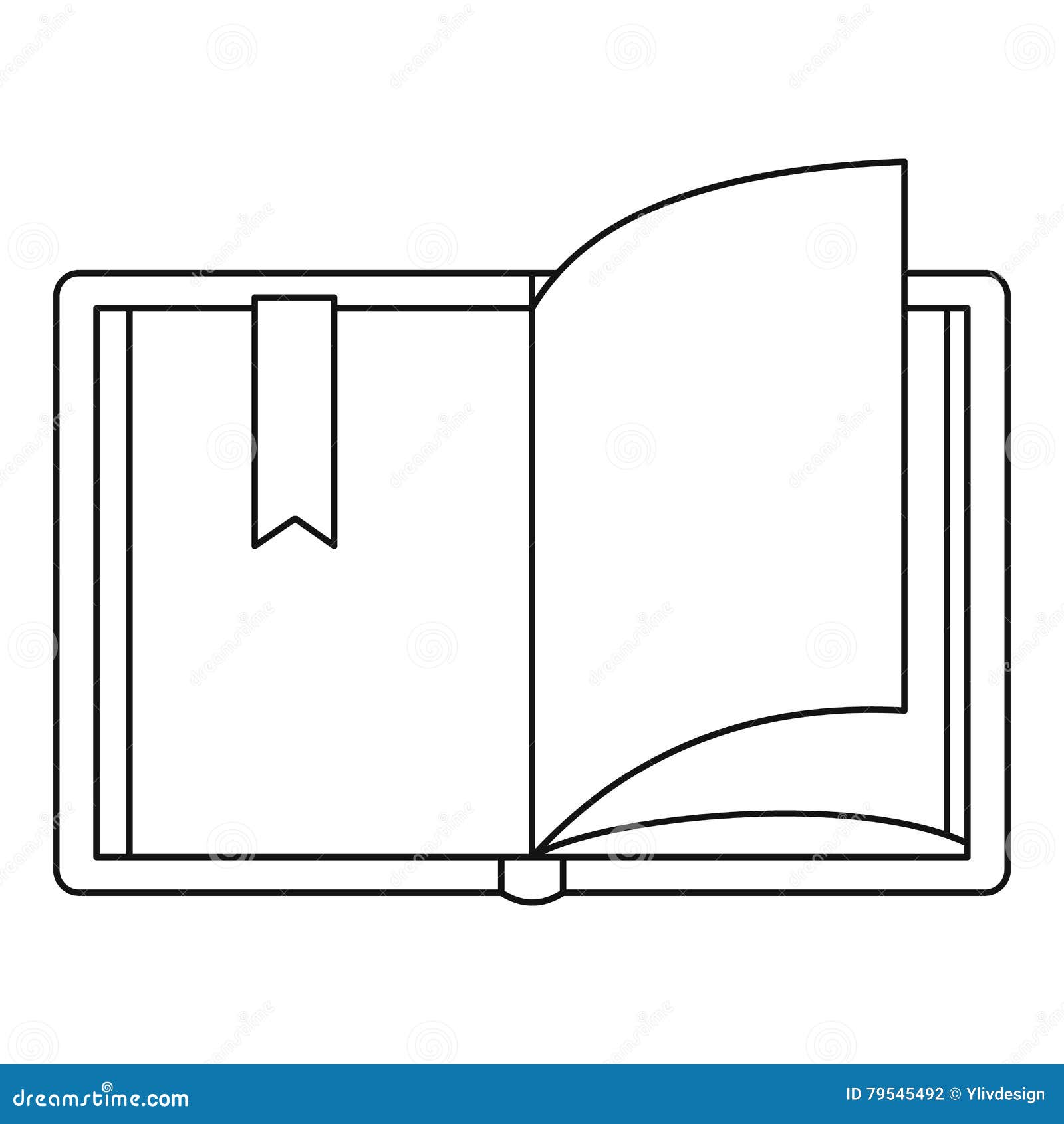 Open Book Icon, Outline Style Stock Vector - Illustration of publish ...