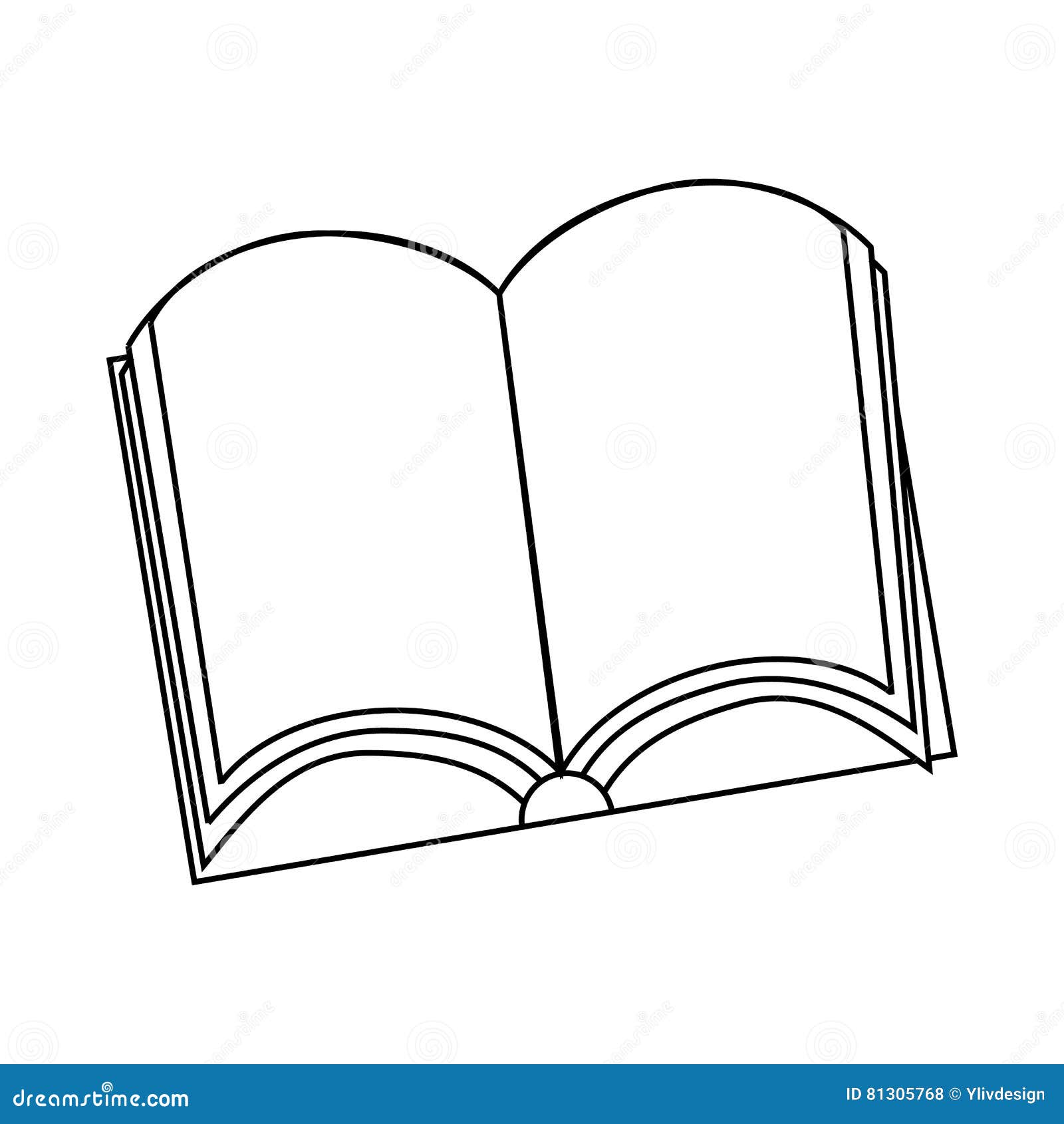 Open Book Icon, Outline Style Stock Vector - Illustration of book, open ...