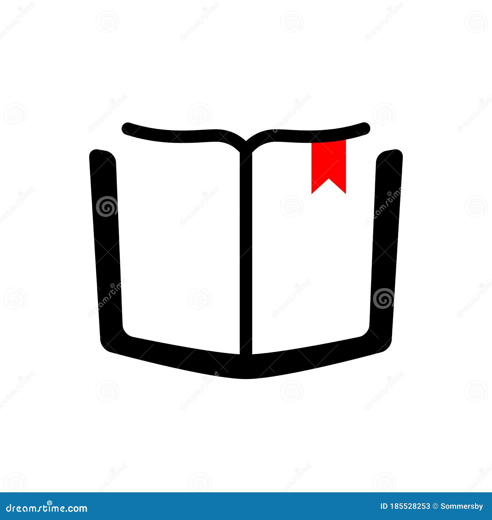 Open Book Icon with Red Bookmark Stock Vector - Illustration of school ...