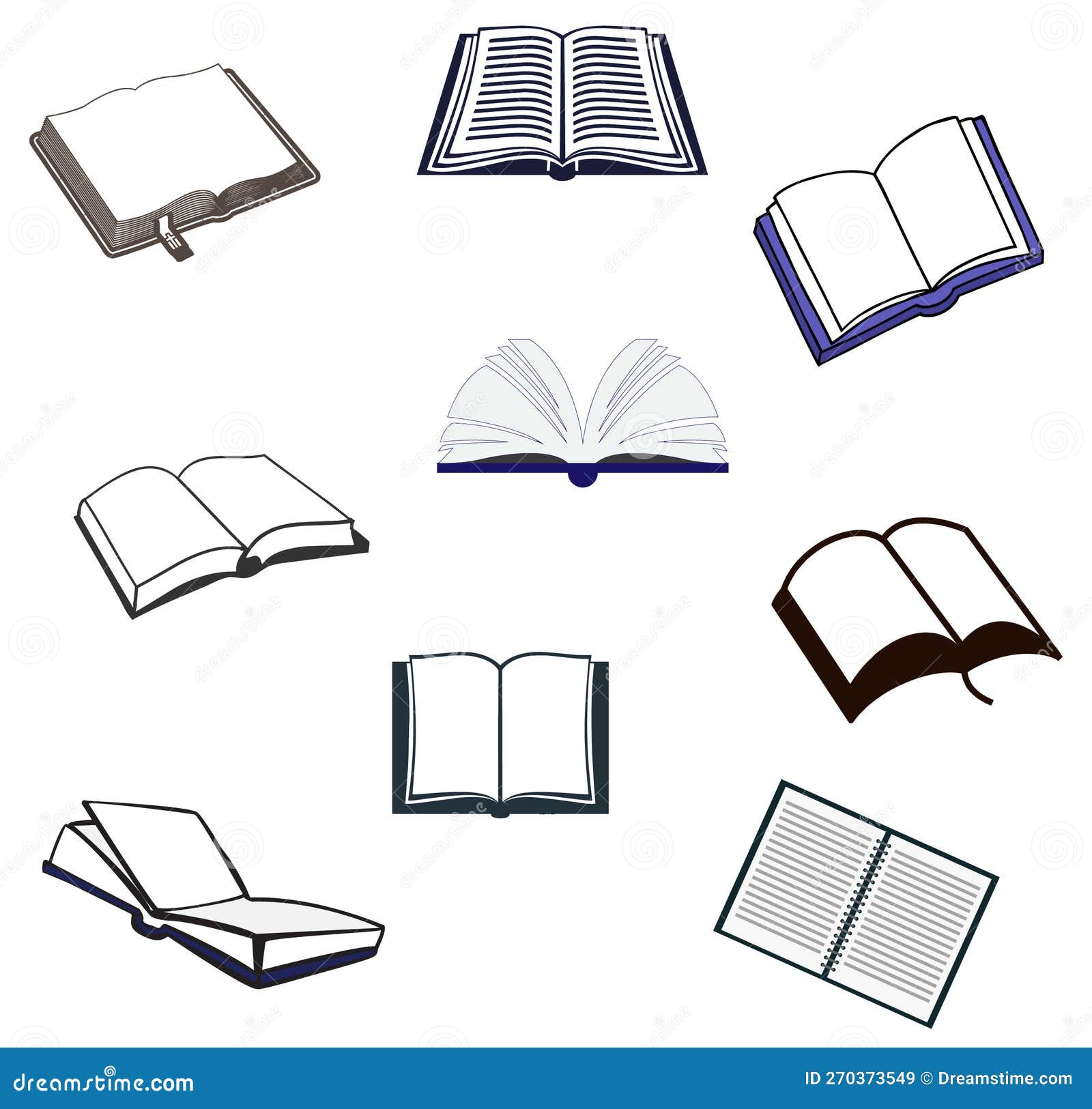 Open Book Icon. Set of 9 stock vector. Illustration of dictionary ...