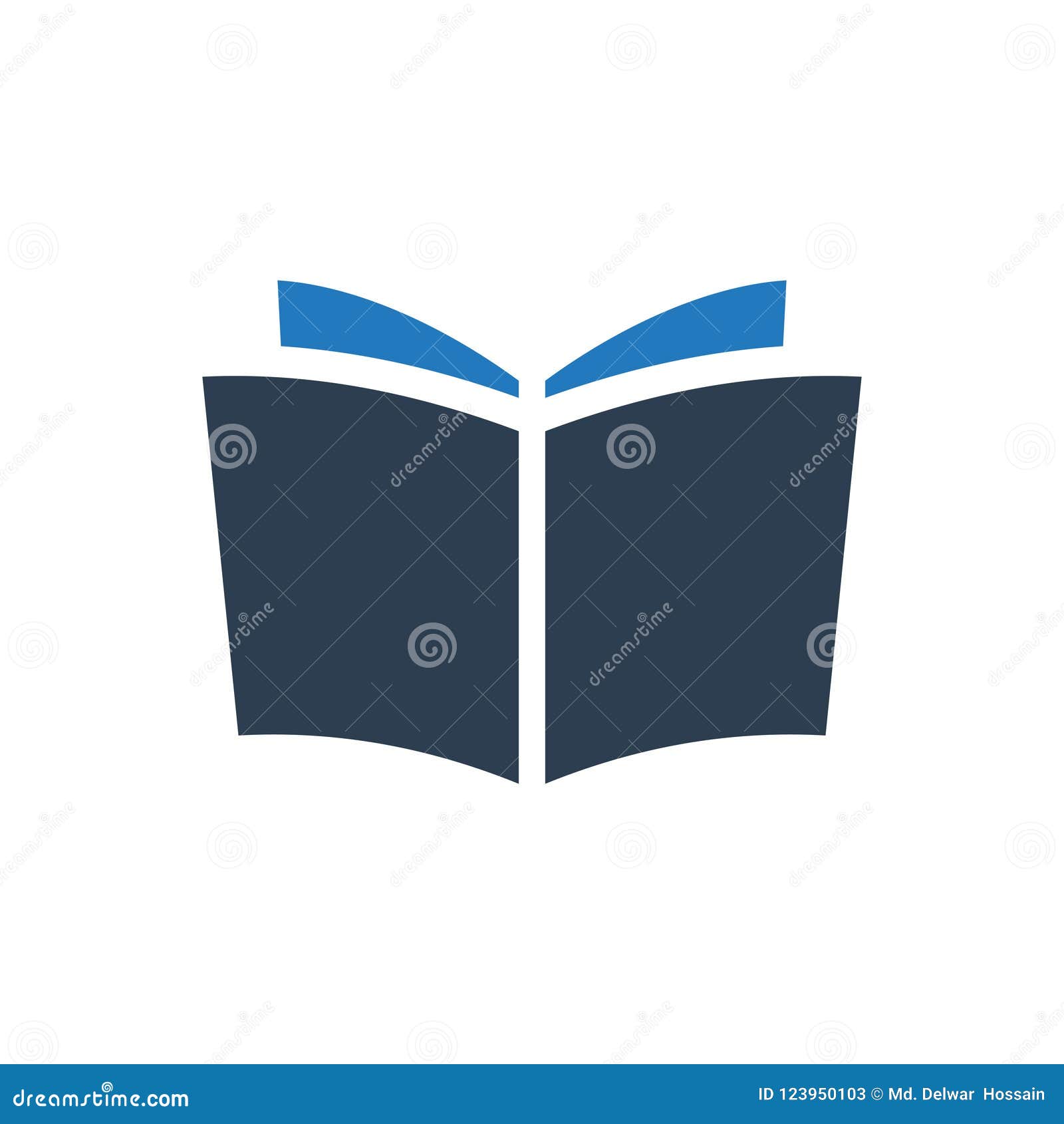 Open Book Icon stock vector. Illustration of icon, reading - 123950103