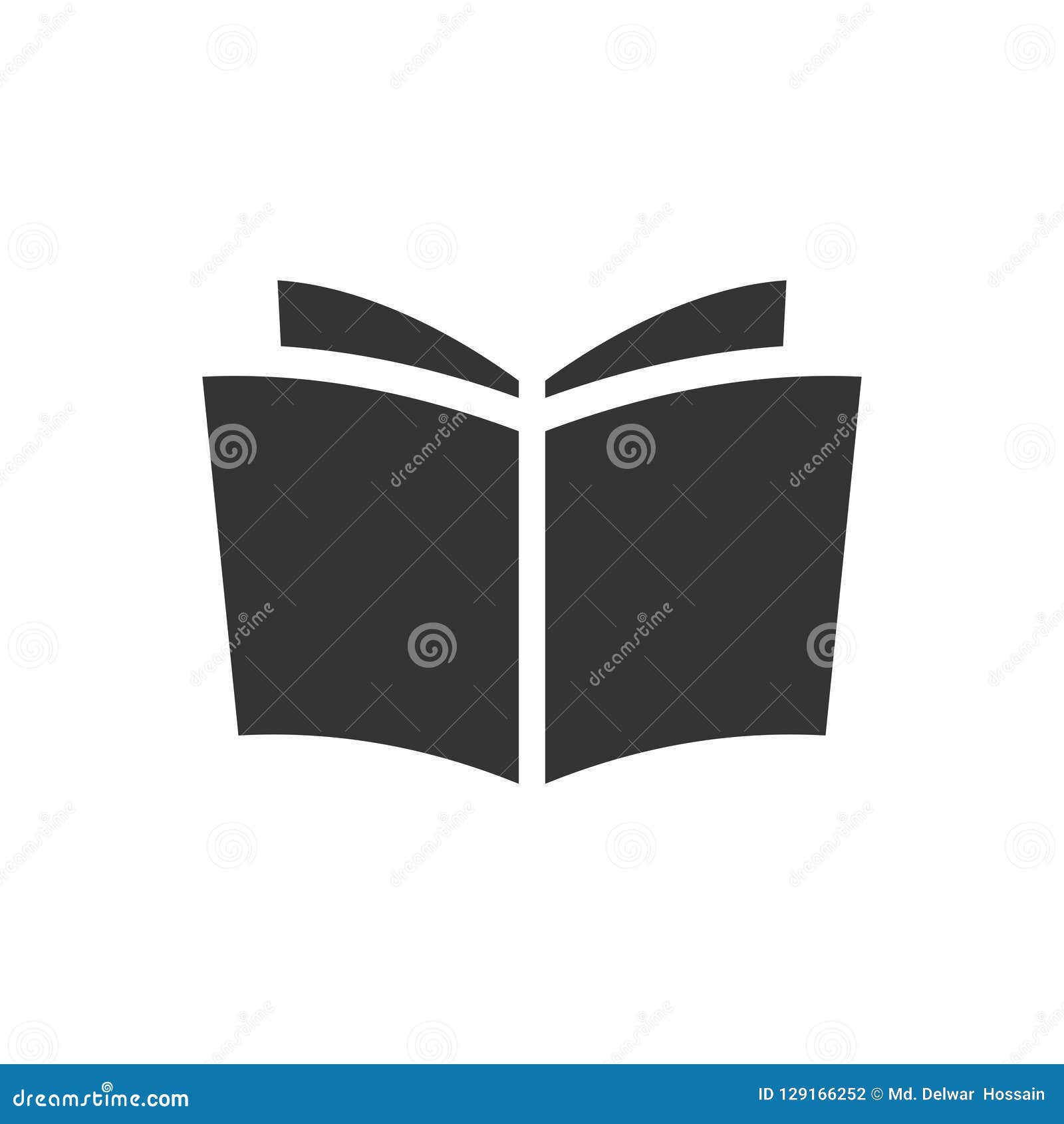 Open Book Icon stock vector. Illustration of sign, open - 129166252