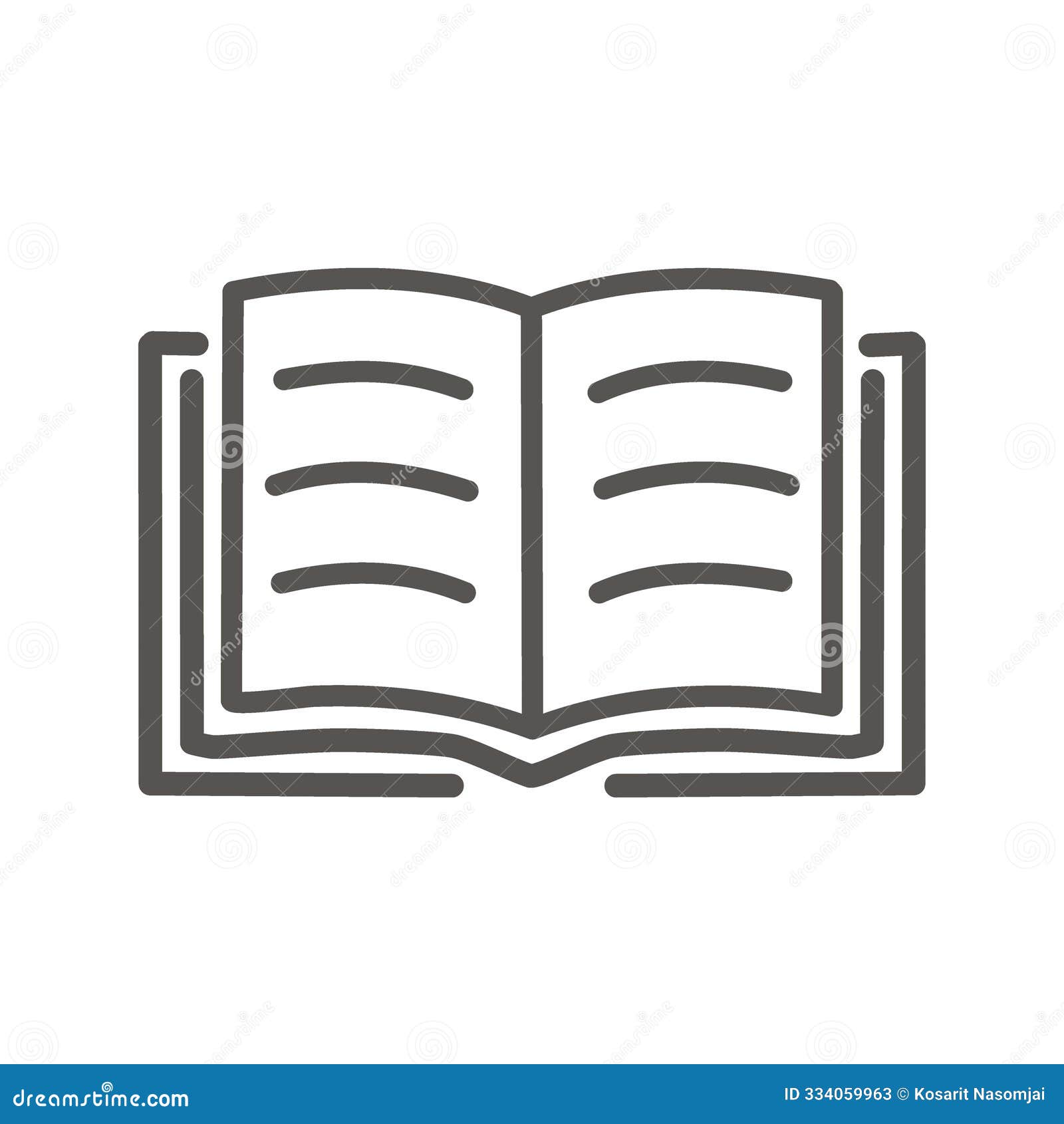 Open Book Icon. Simple Line Icon of an Open Book, Perfect for ...