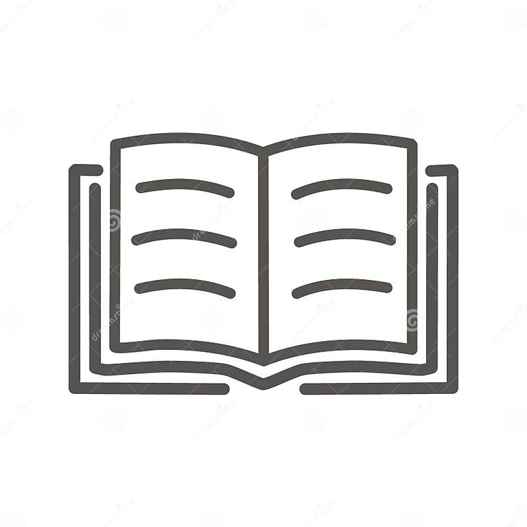 Open Book Icon. Simple Line Icon of an Open Book, Perfect for ...