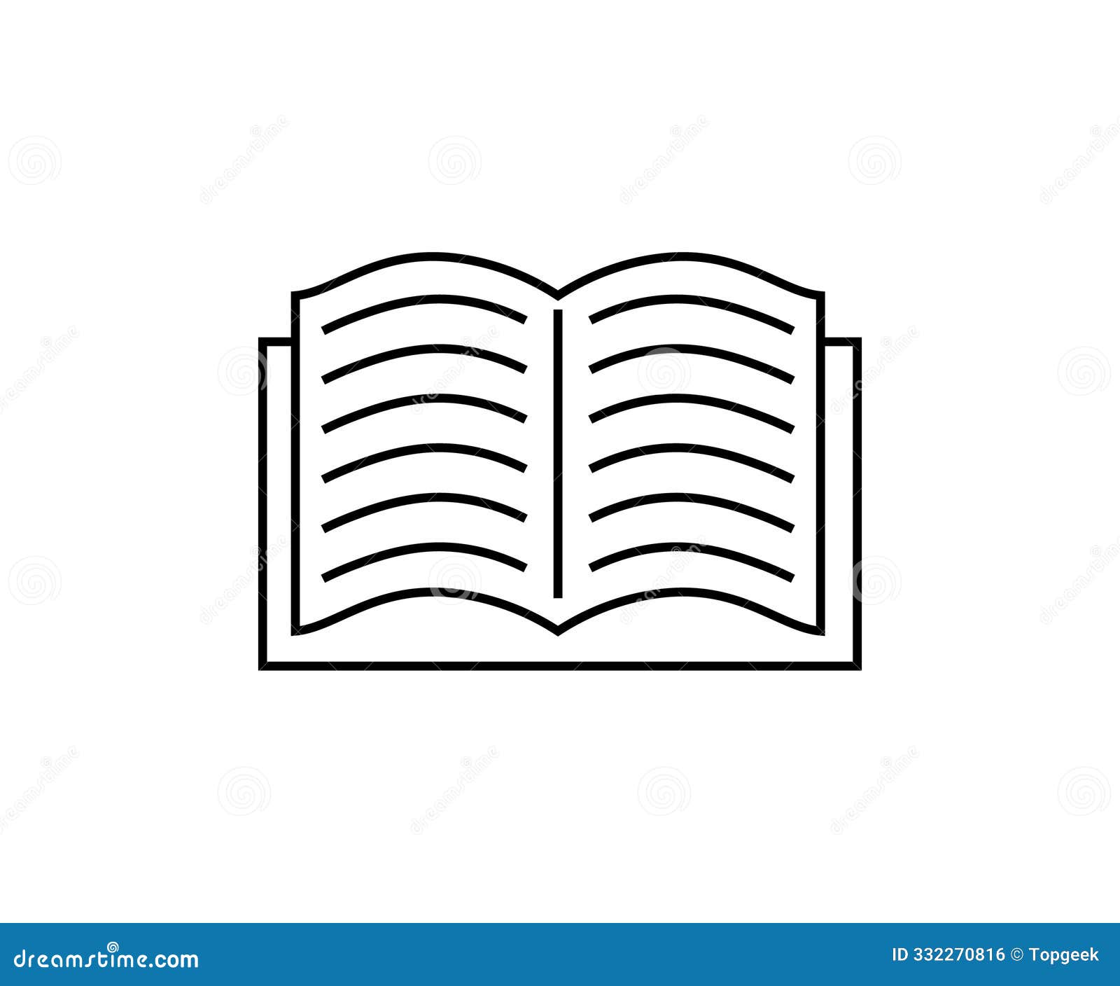 Open Book Icon with Text Lines, Representing Reading, Education, and ...