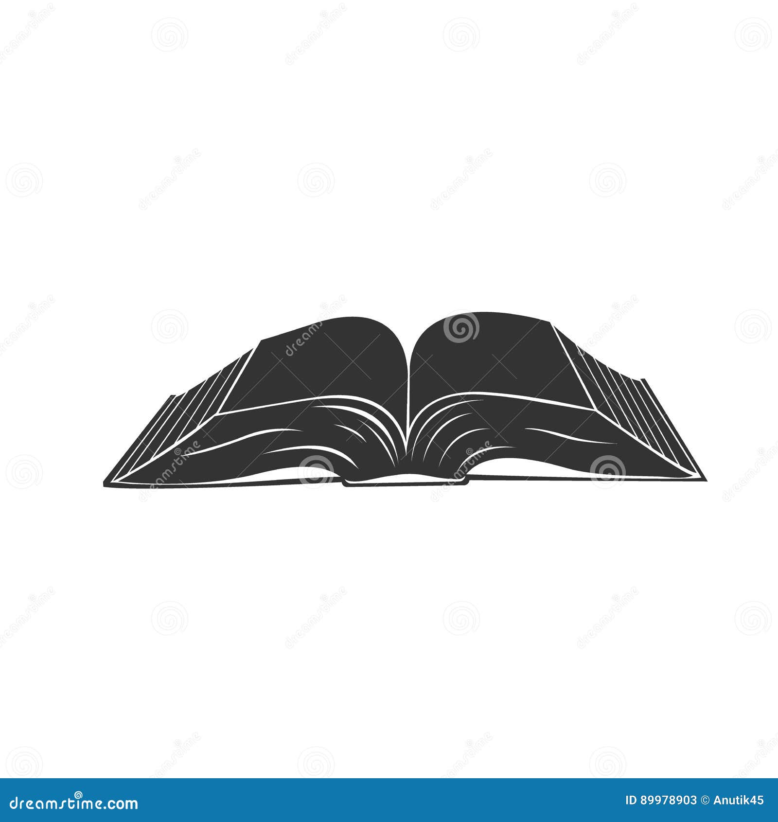 Open book, icon, vector stock vector. Illustration of publishing - 89978903