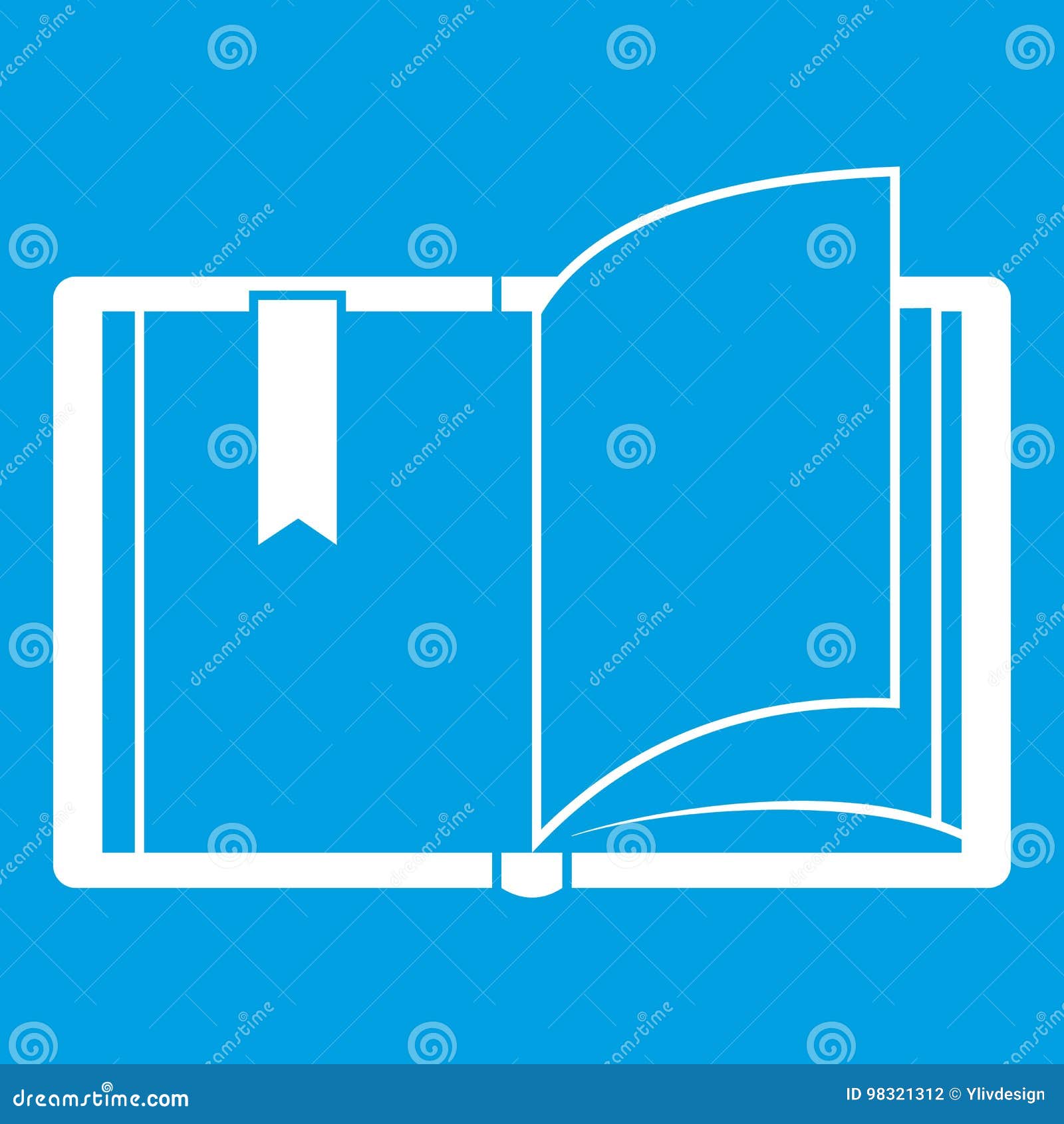 Open book icon white stock vector. Illustration of book - 98321312
