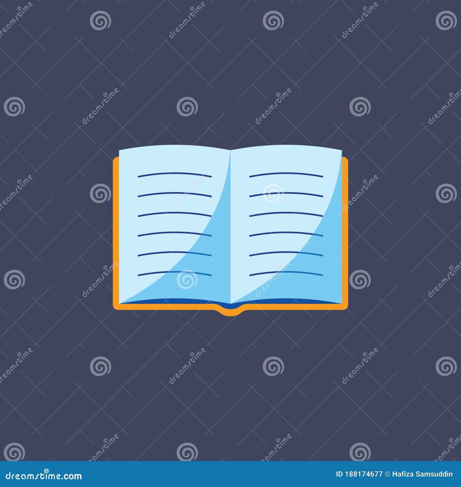 An open book illustration. stock vector. Illustration of book - 188174677