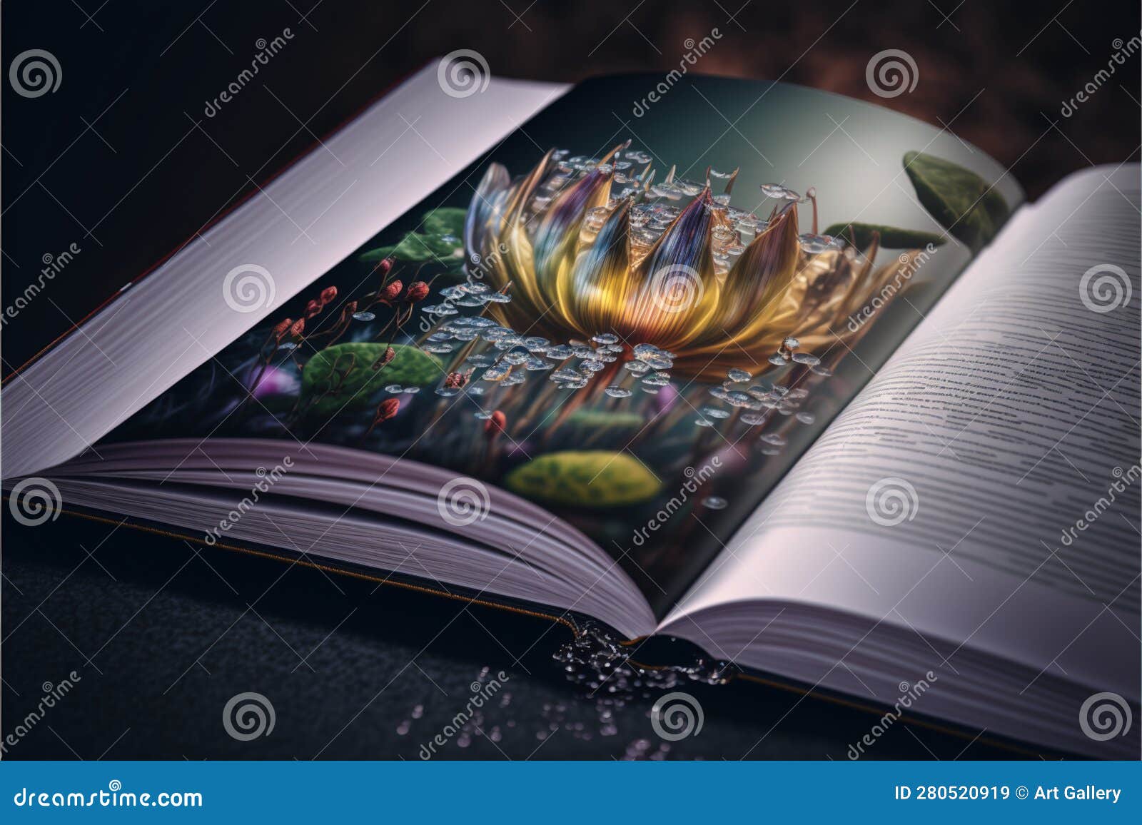 Open Book with Illustrations Stock Illustration - Illustration of open ...