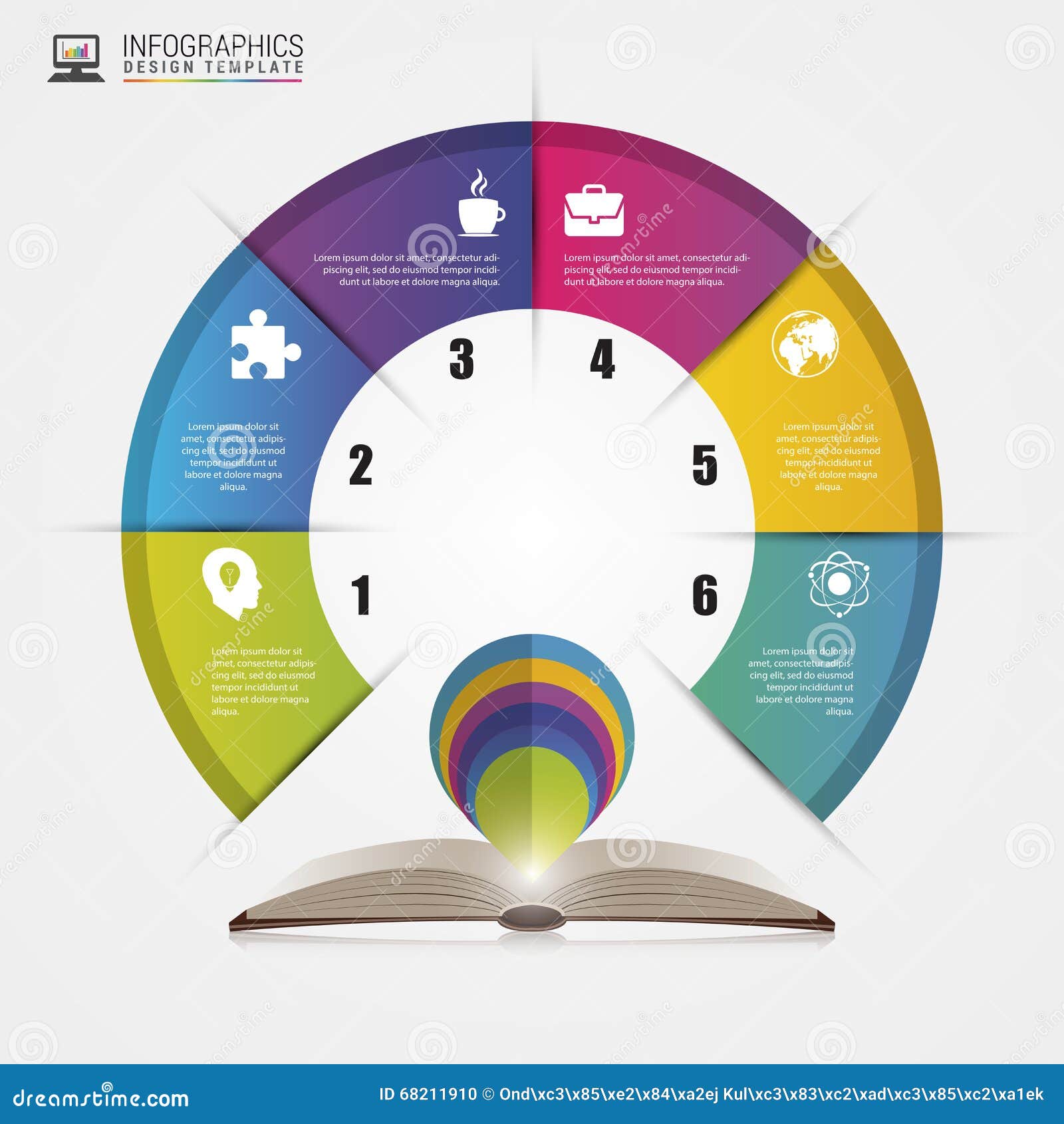 Open Book. Infographics Concept. Modern Design Template Stock Vector ...
