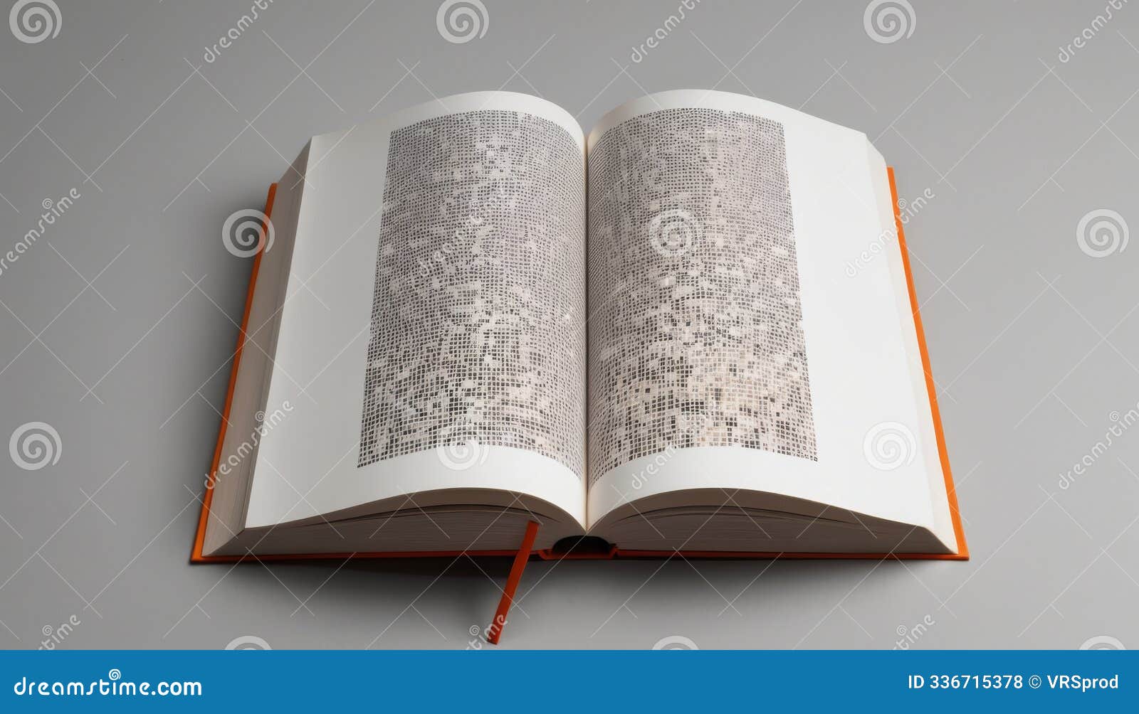 Open Book with Intricate Pixelated Design Across Two Pages Stock ...